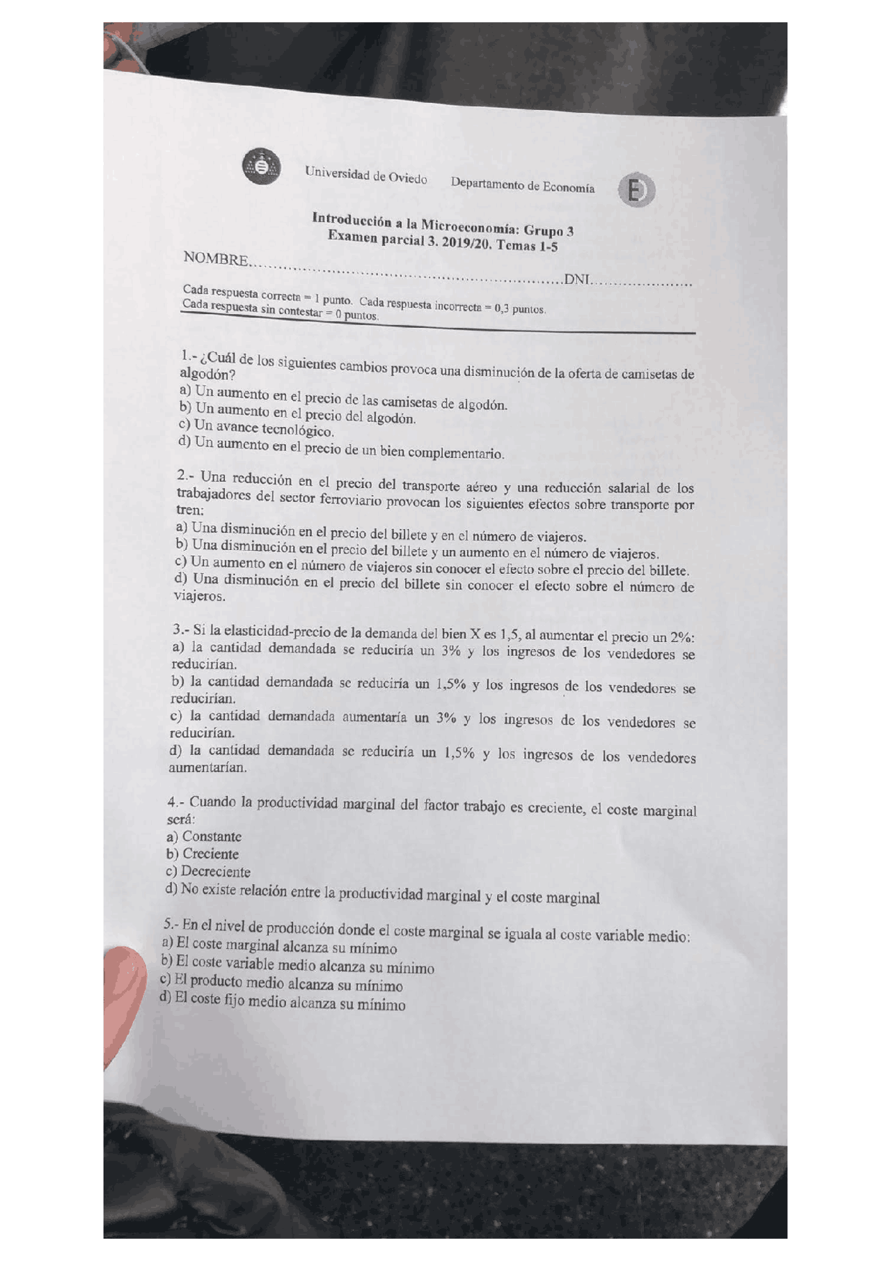 Examen Parcial Micro Docsity