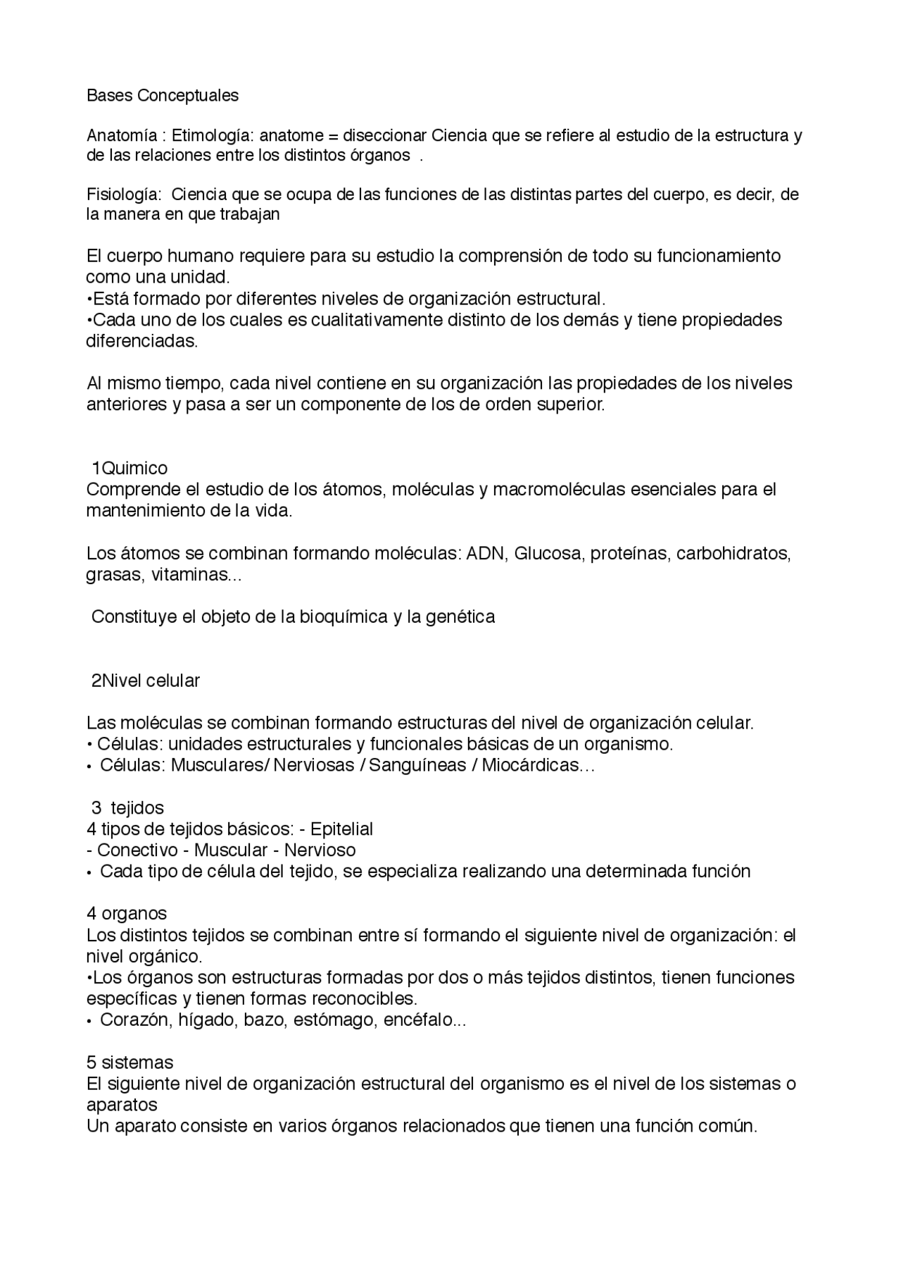 Bases Conceptuales Anatomia Apuntes De Anatomía Docsity