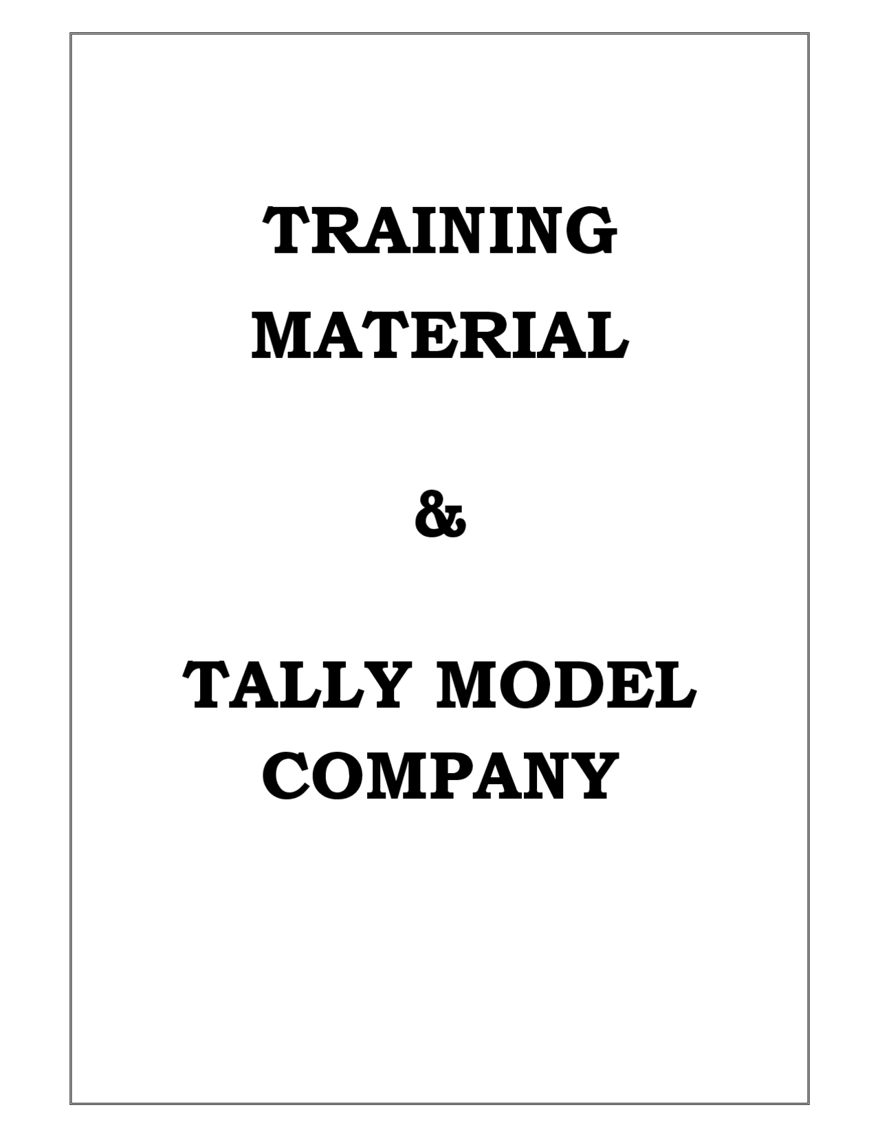 Training Material for Using Tally ERP System - Docsity