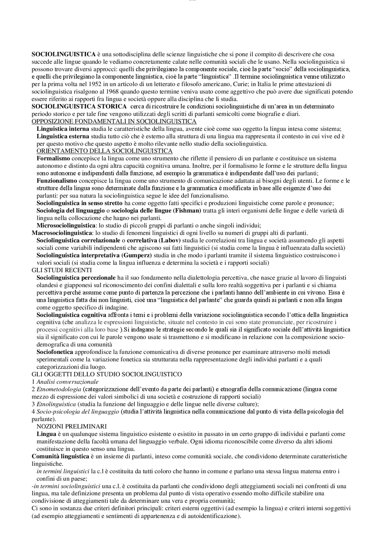 Manuale Di Sociolinguistica Docsity
