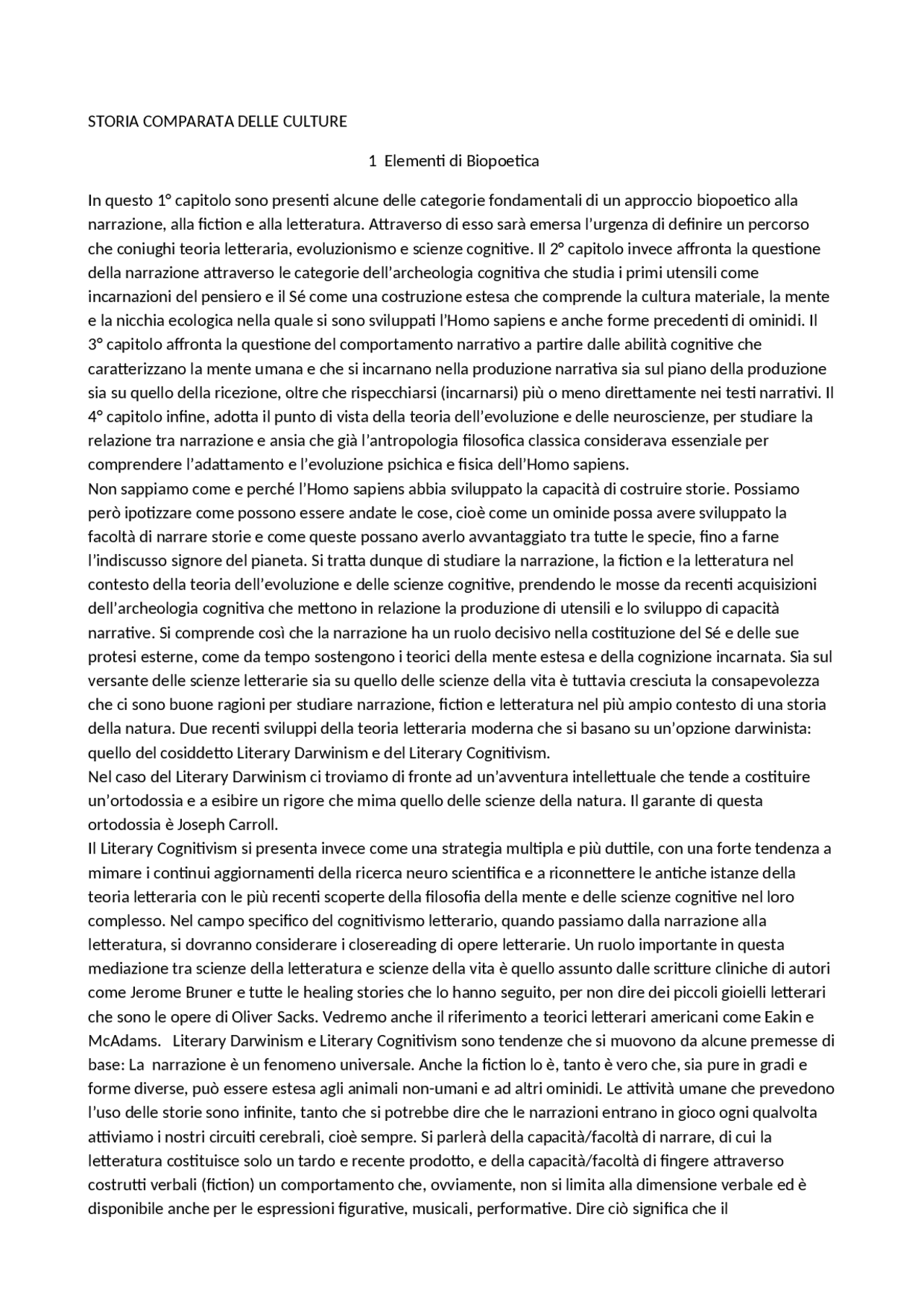 Storia Comparata Delle Culture Docsity