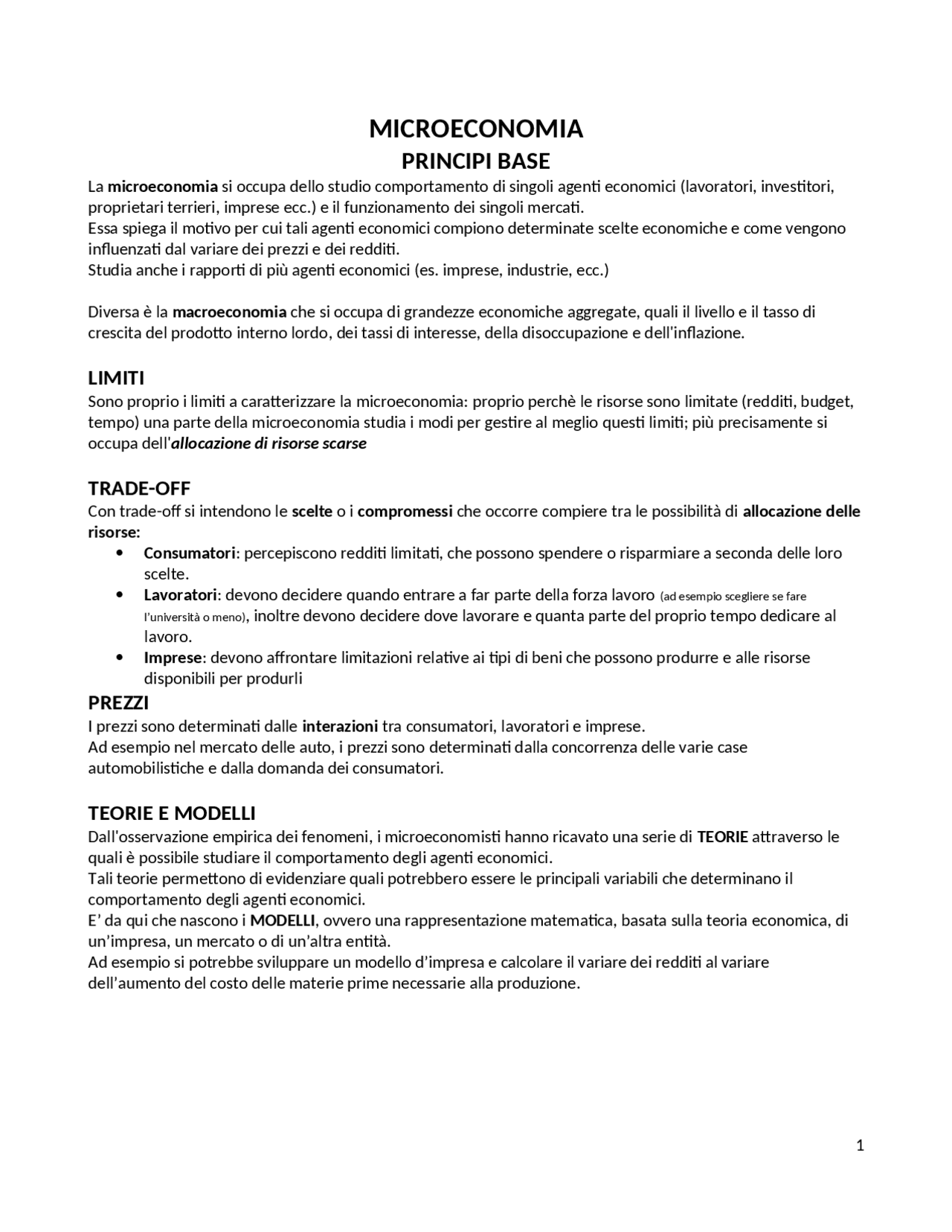 Riassunti Di Microeconomia Pearson Nona Edizione Docsity
