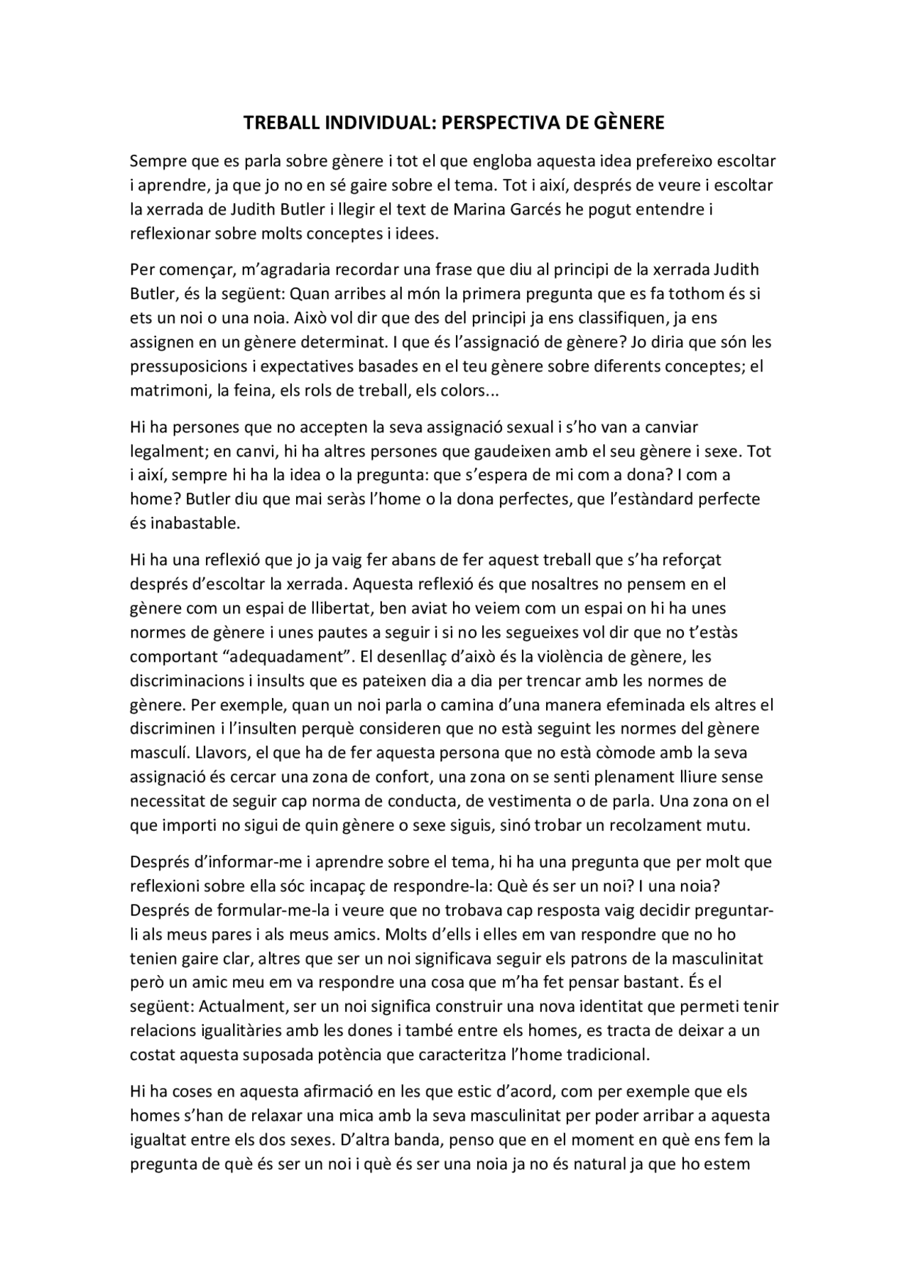 Treball Individual Gènere Docsity