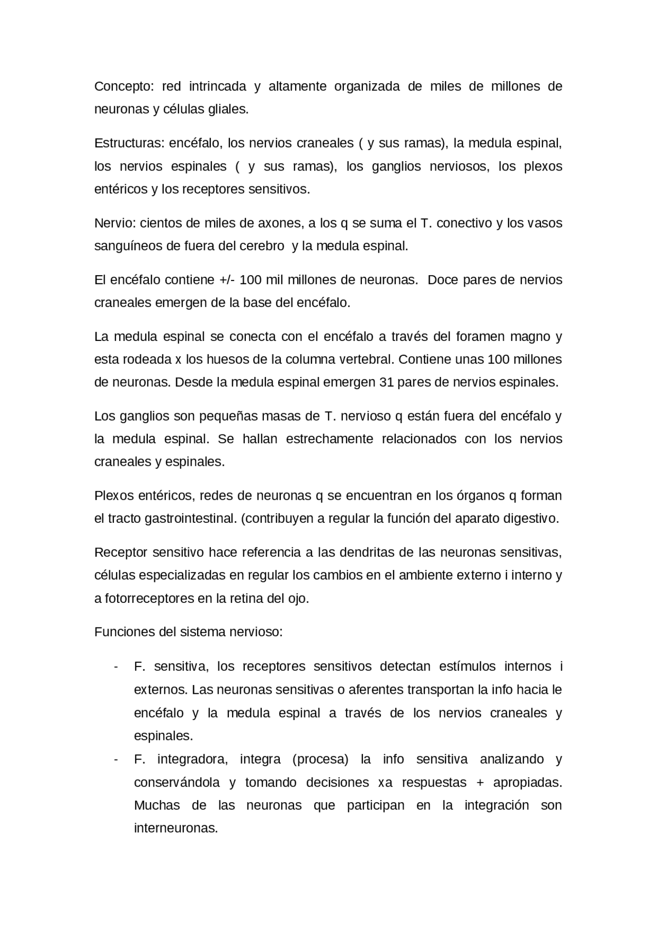 Apuntes De Anatomía Sist Nervioso Docsity