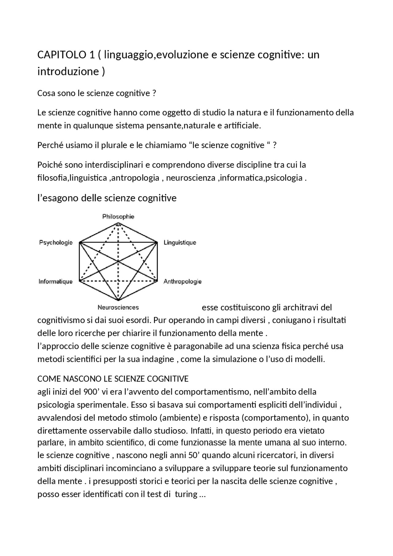 Riassunto Primo Capitolo Docsity