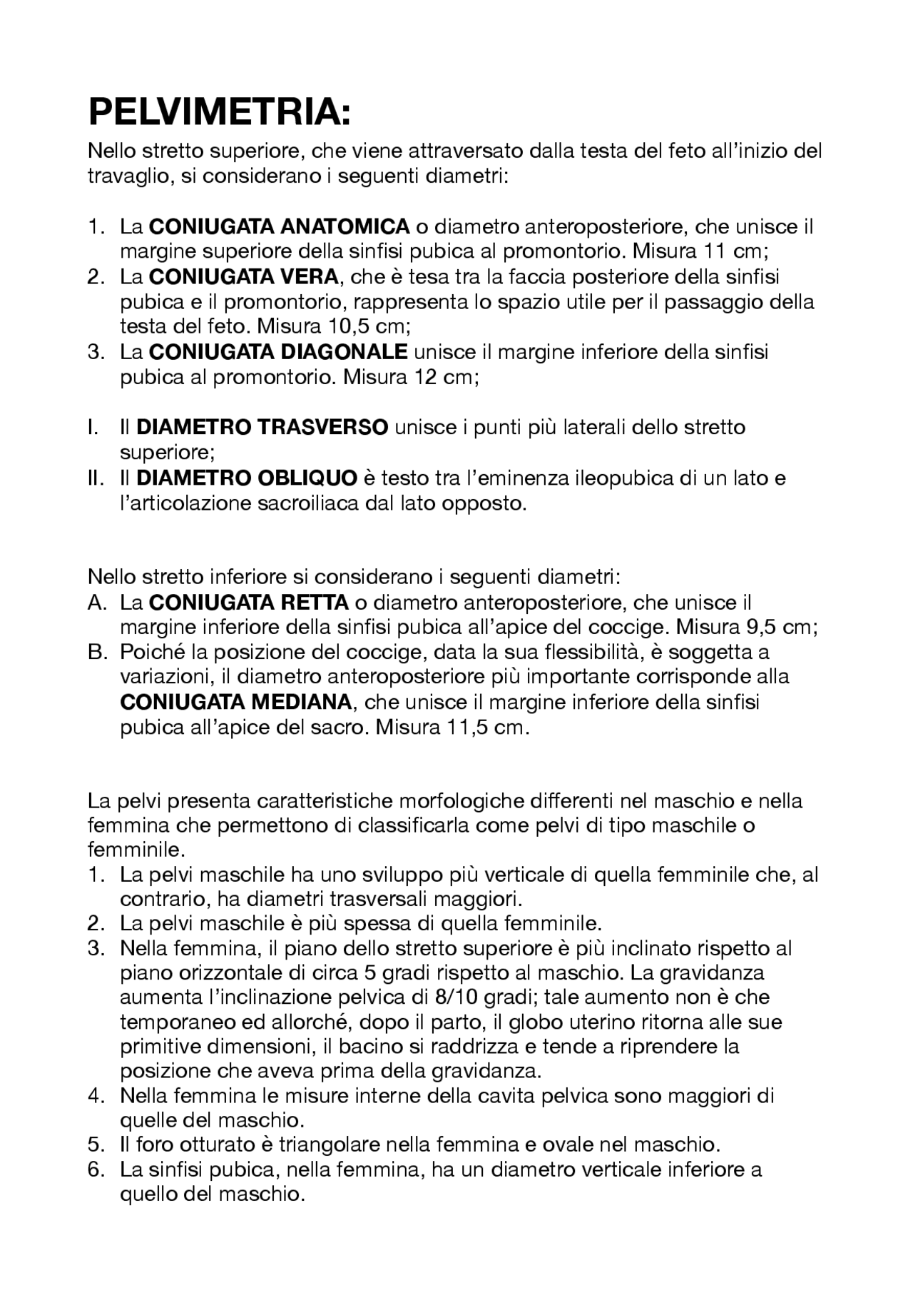 Pelvimetria Anatomia I Apparato Locomotore Docsity
