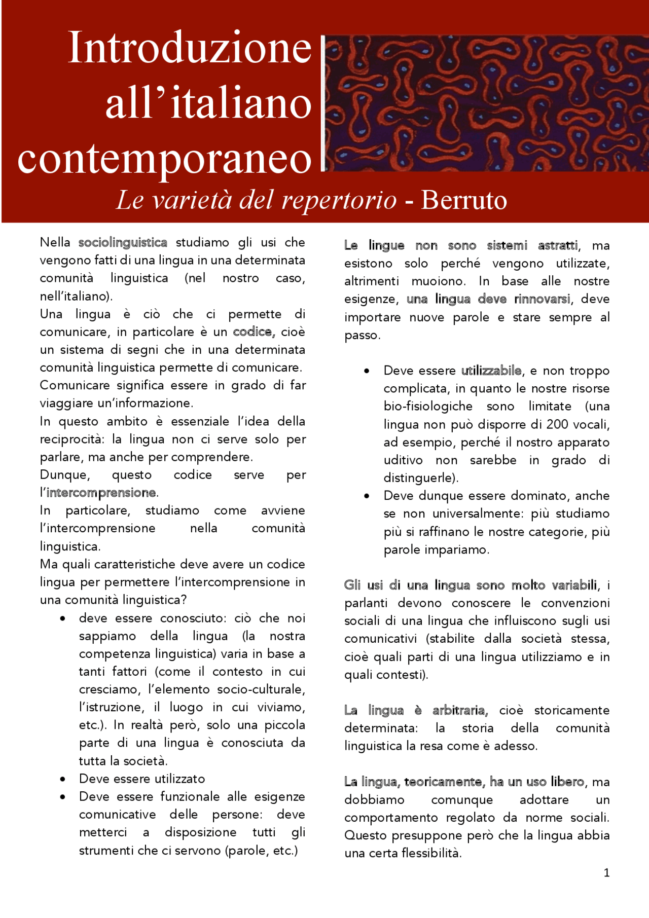 Riassunto Di Sociolinguistica Docsity