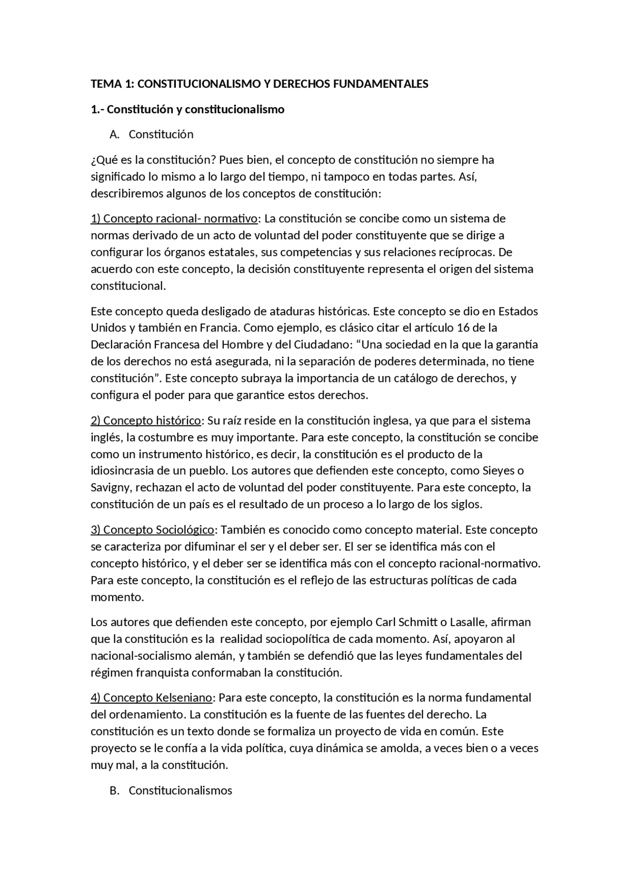 Tema Uno Derecho Constitucional Iii Docsity