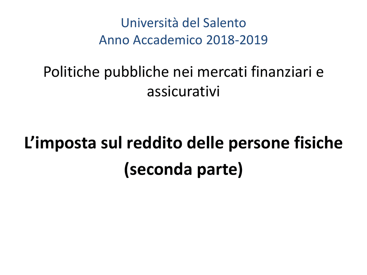 Seconda Parte Imposta Reddito Persone Fisiche Docsity