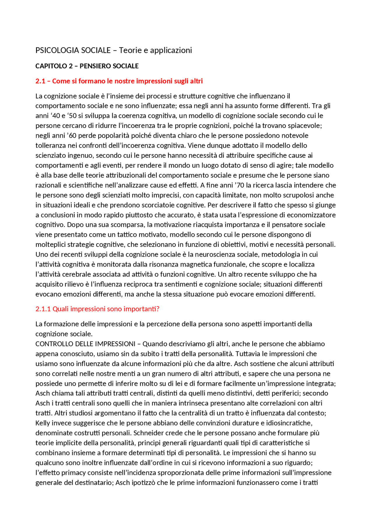 Riassunto Libro Psicologia Sociale Teorie E Applicazioni Docsity
