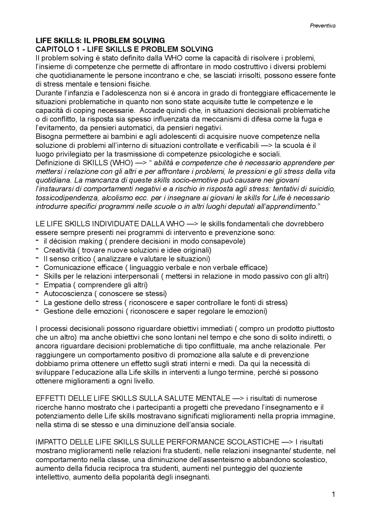 Like Skills Il Problem Solving Docsity