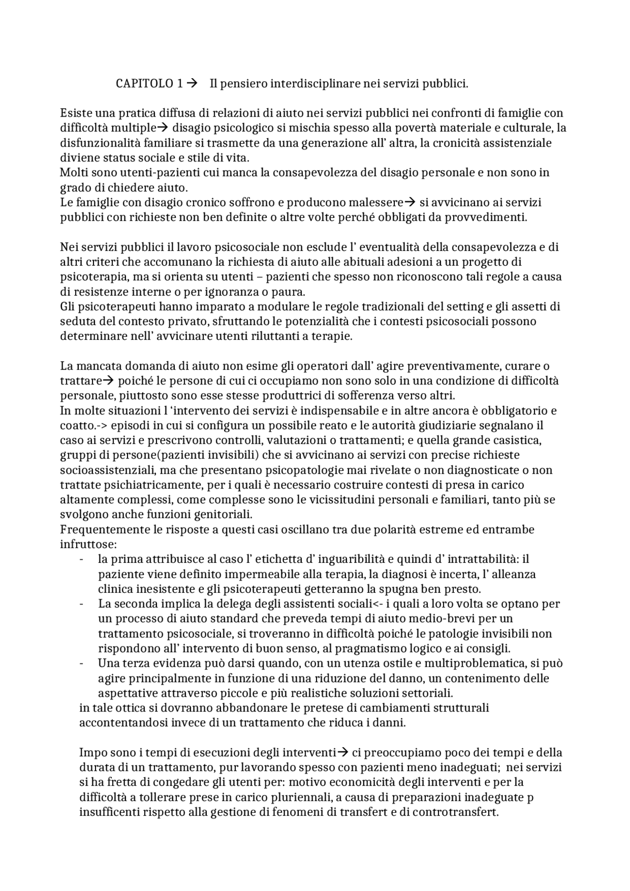 Terapie Imperfette Esame Mazza Docsity