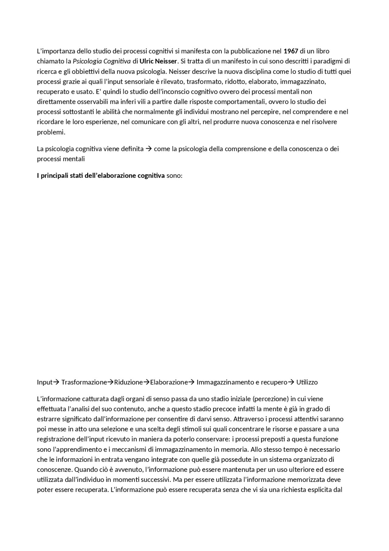 Processi Cognitivi Teorie E Applicazioni Docsity