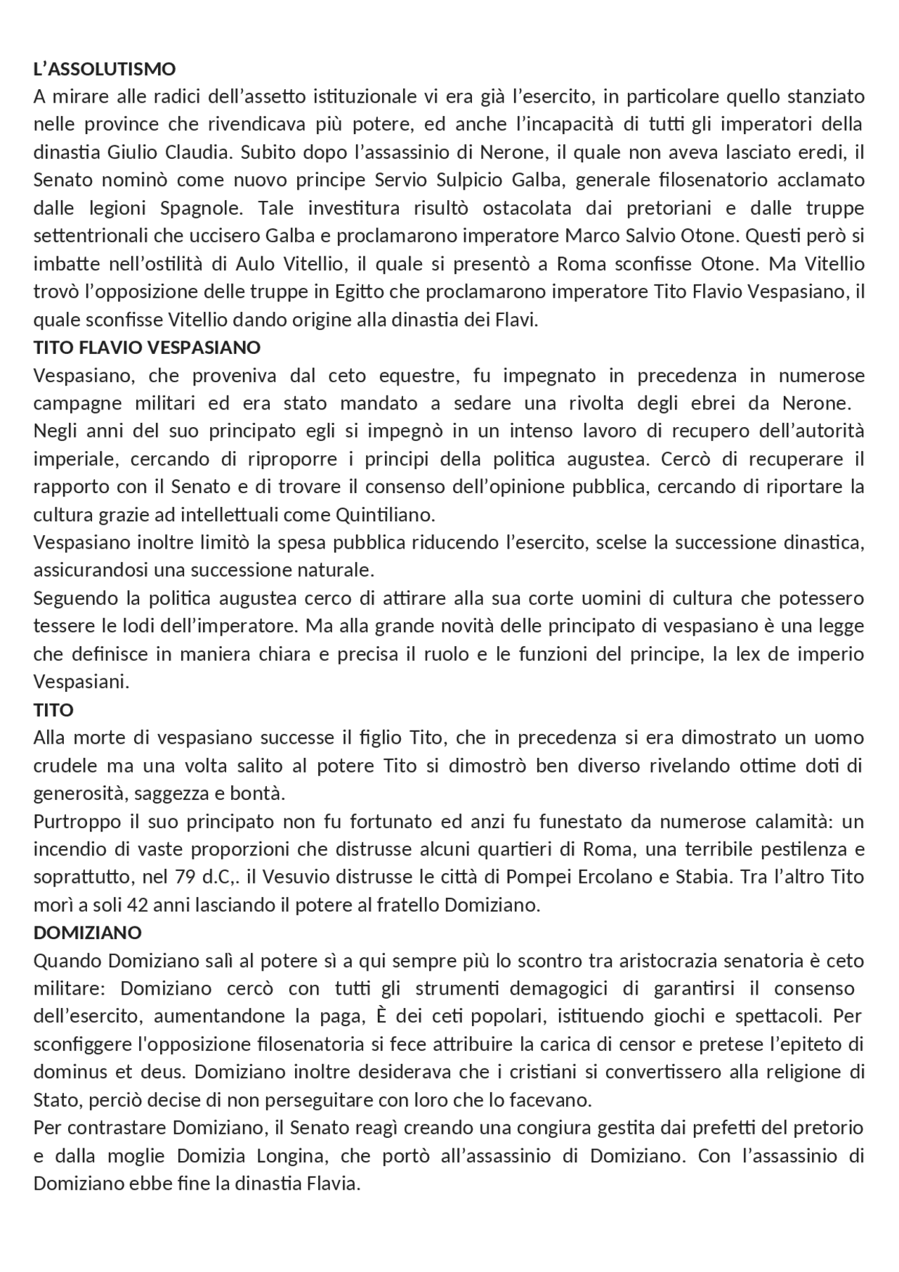 La Dinastia Dei Flavi Docsity