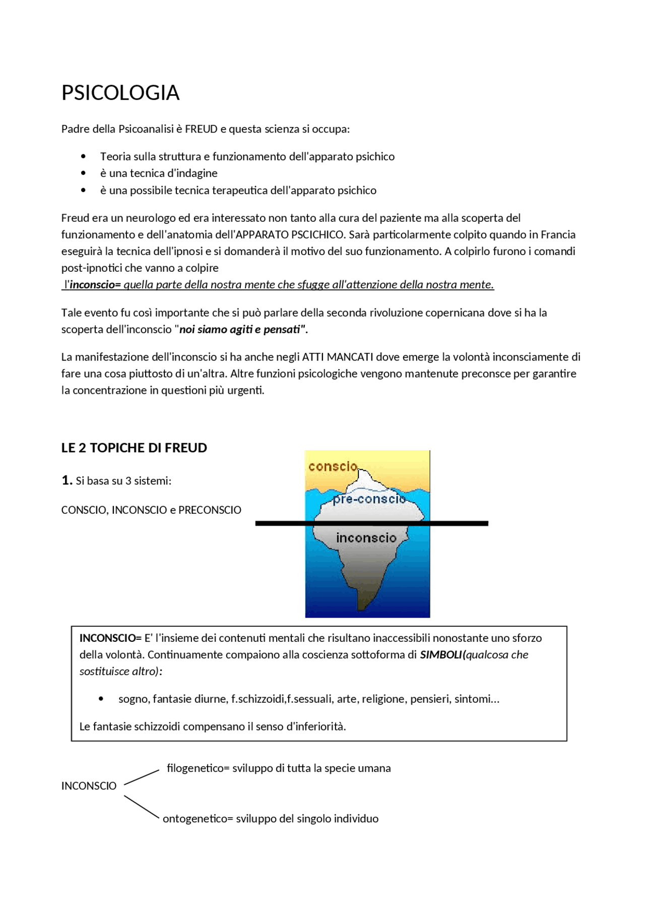 Psicanalisi E Descrizione Dei Meccanismi Di Difesa Docsity