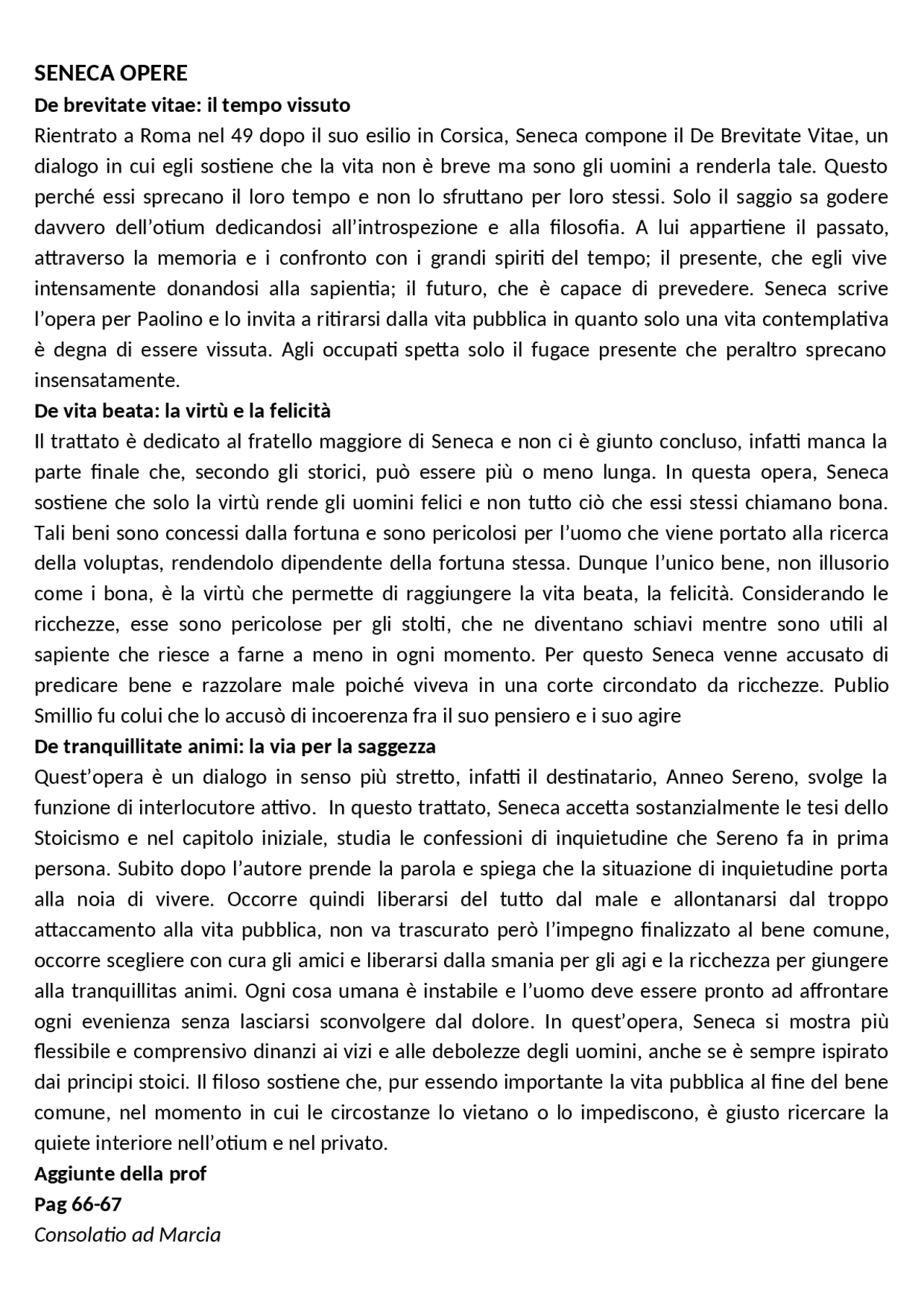LATINO: SENECA OPERE - Docsity