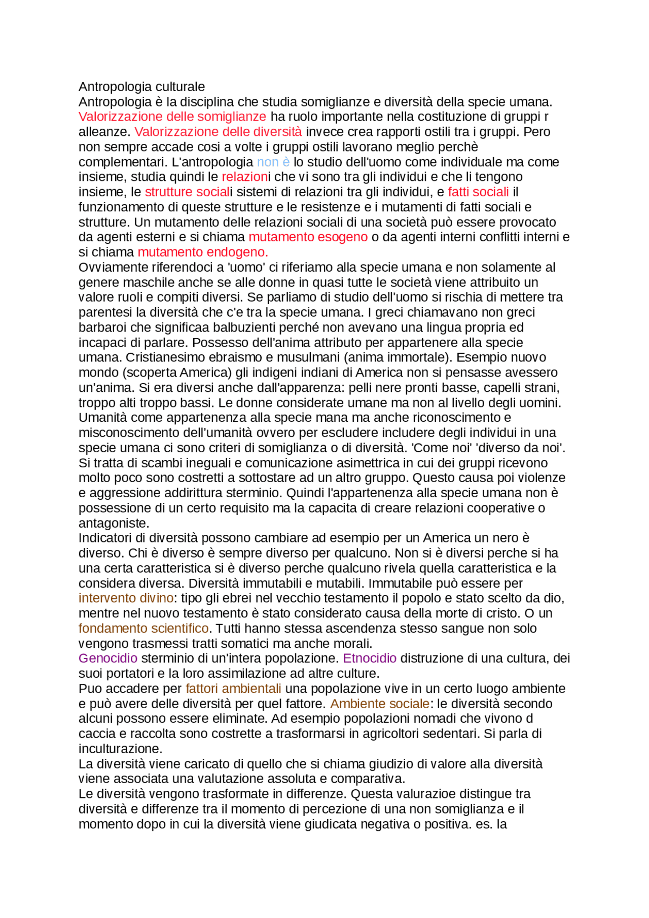 Antropologia Culturale Riassunto Docsity