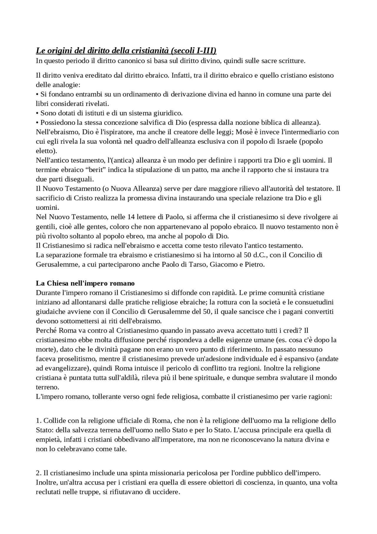 Storia Del Diritto Canonico Docsity
