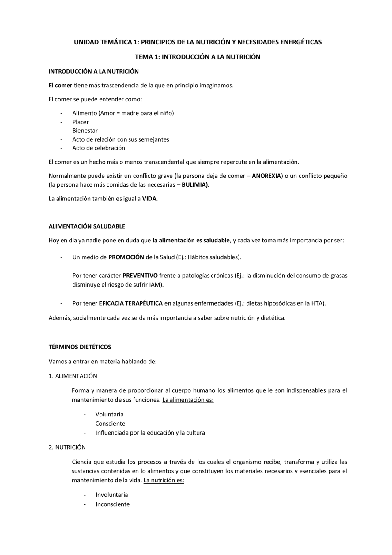Apuntes De Nutricion Docsity