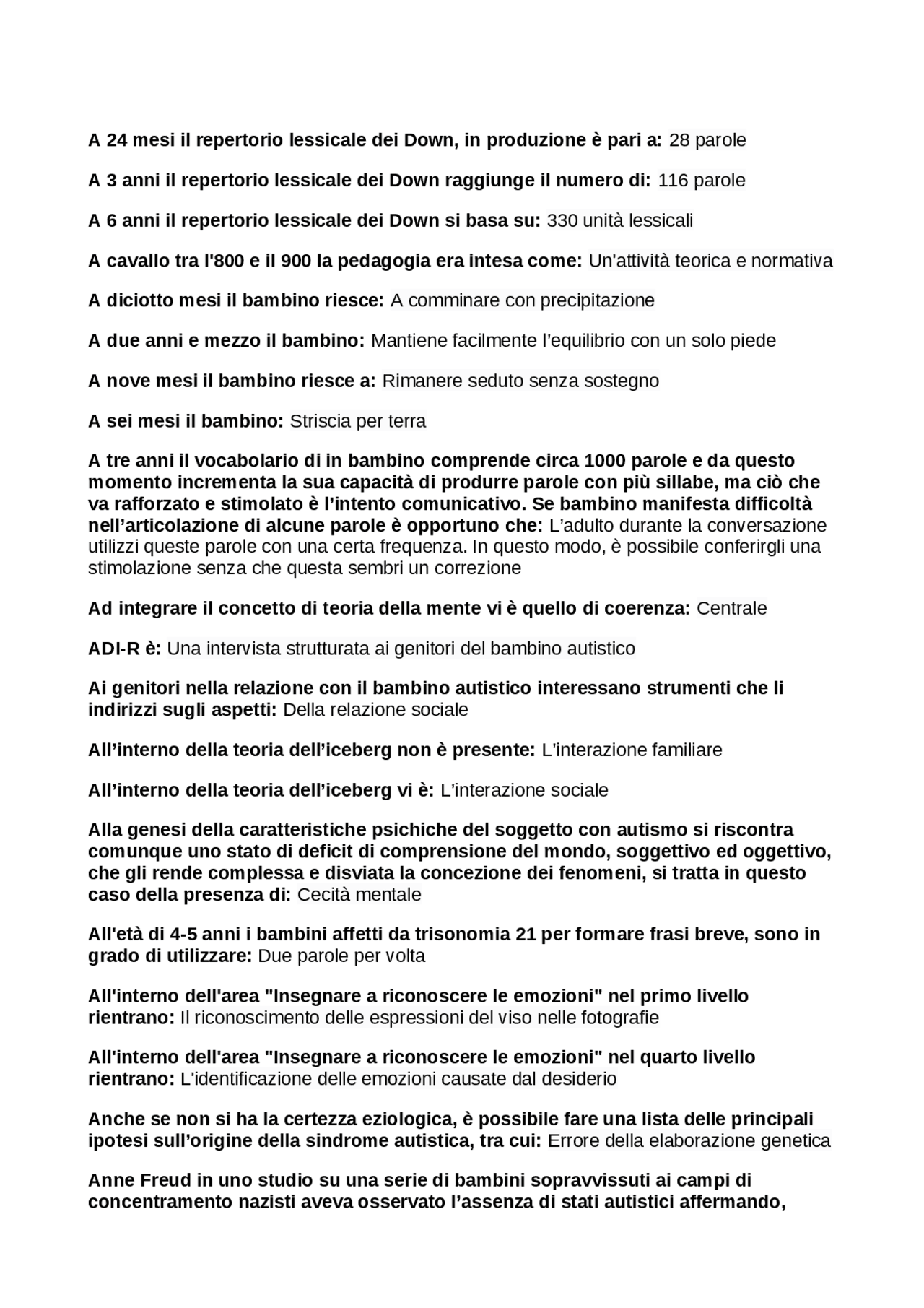 Prove Desame Didattica Speciale Pegaso Docsity