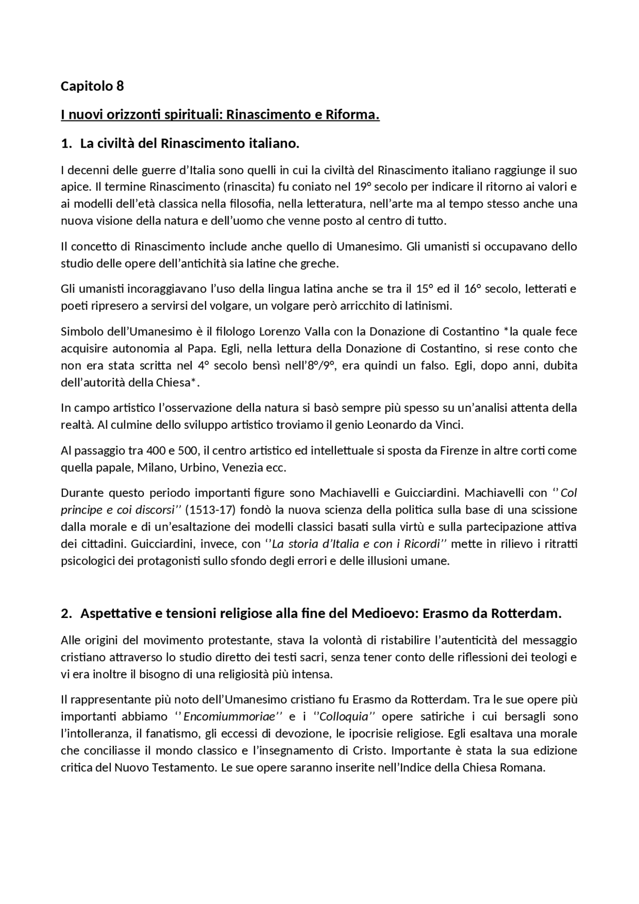 Riassunti Di Storia Moderna Del Manuale Capra Docsity