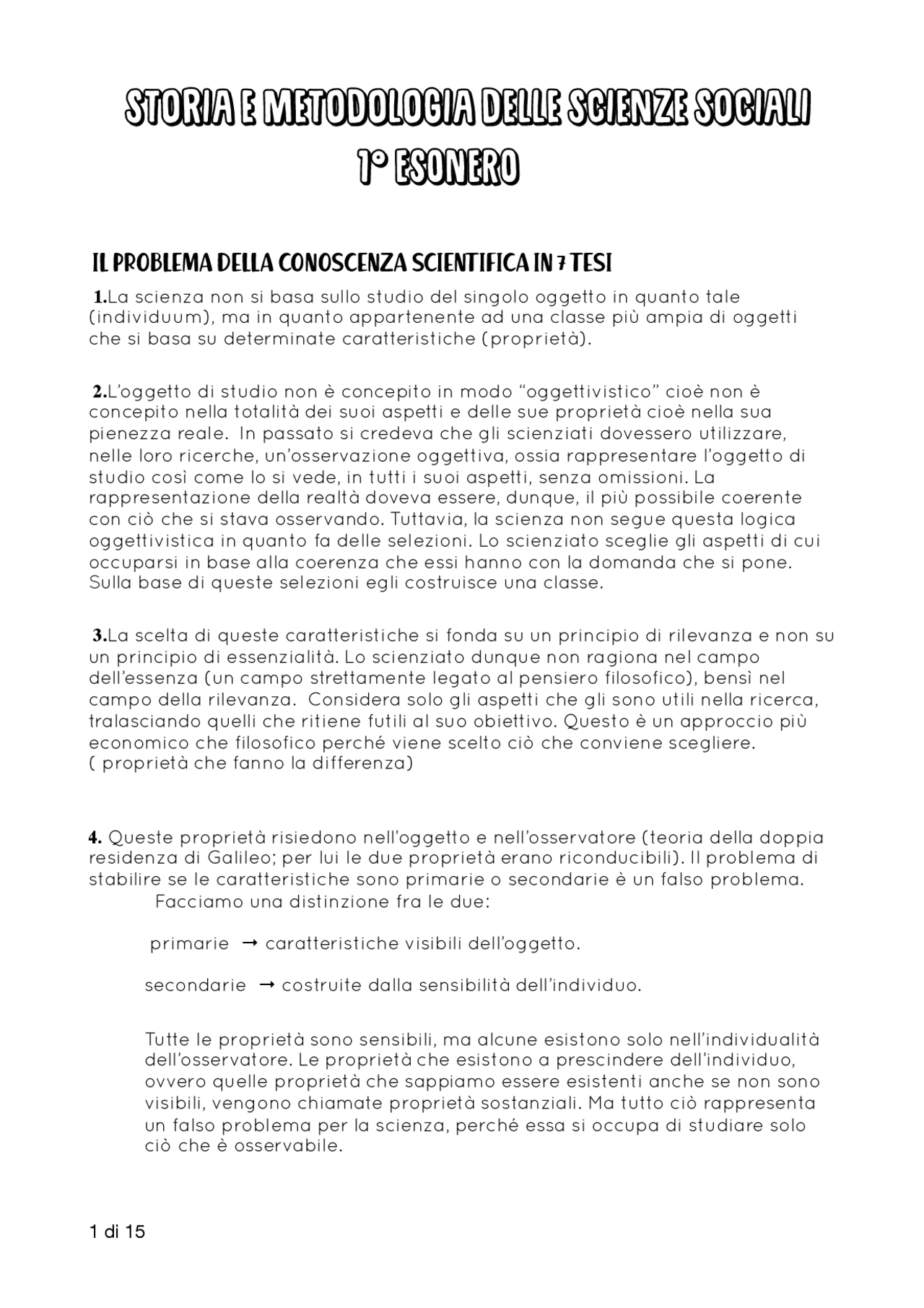 Primo Modulo Storia E Metodo Delle Scienze Sociali Prof Antonio