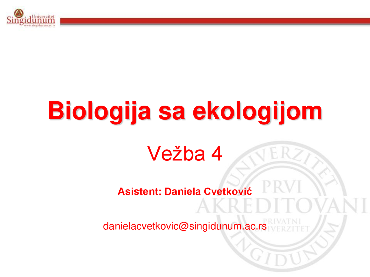 Biologija Sa Ekologijom Vezba 4 Vežbe Predlog Biologija Docsity