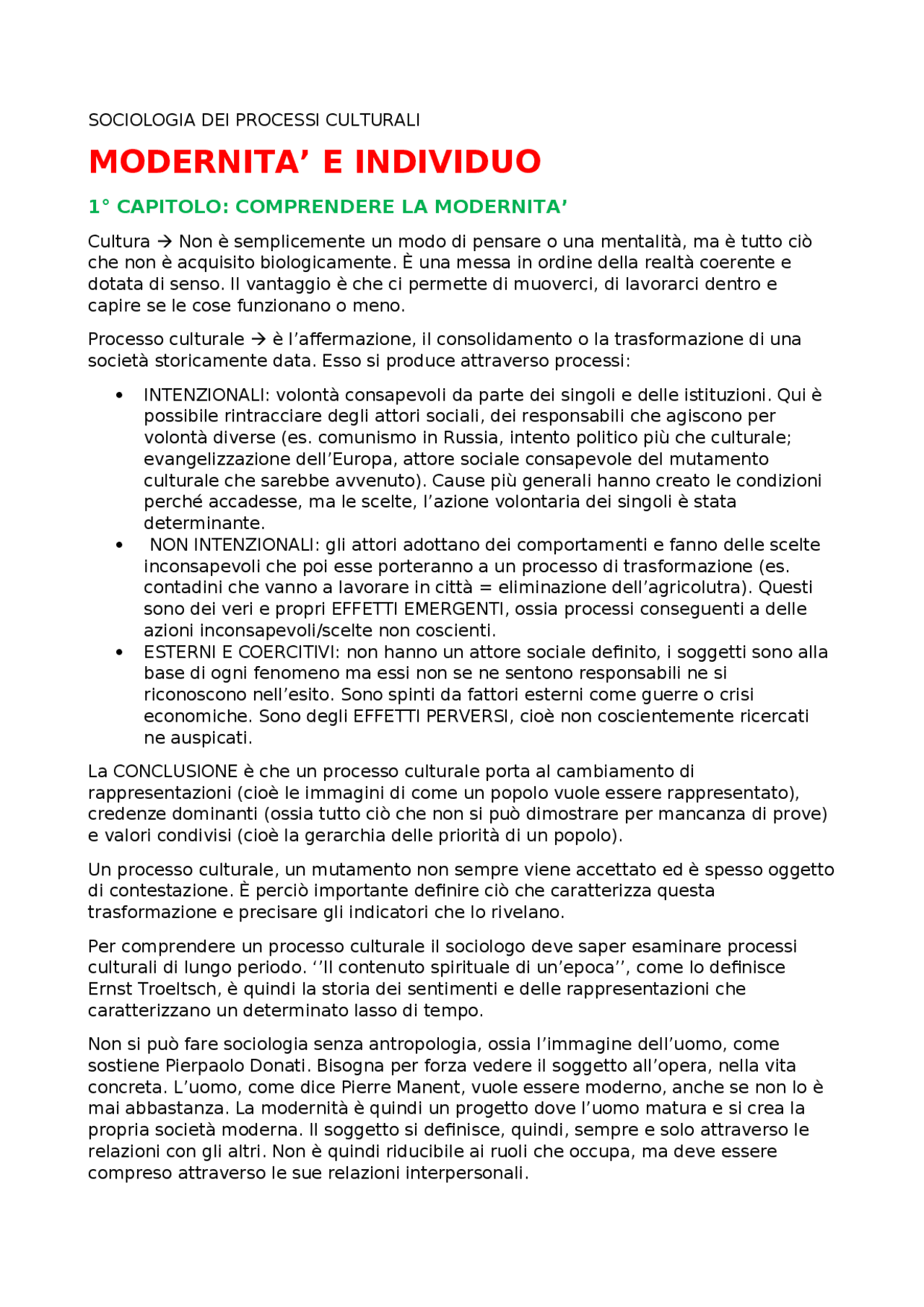 Modernità E Individuo S Abbruzzese Docsity