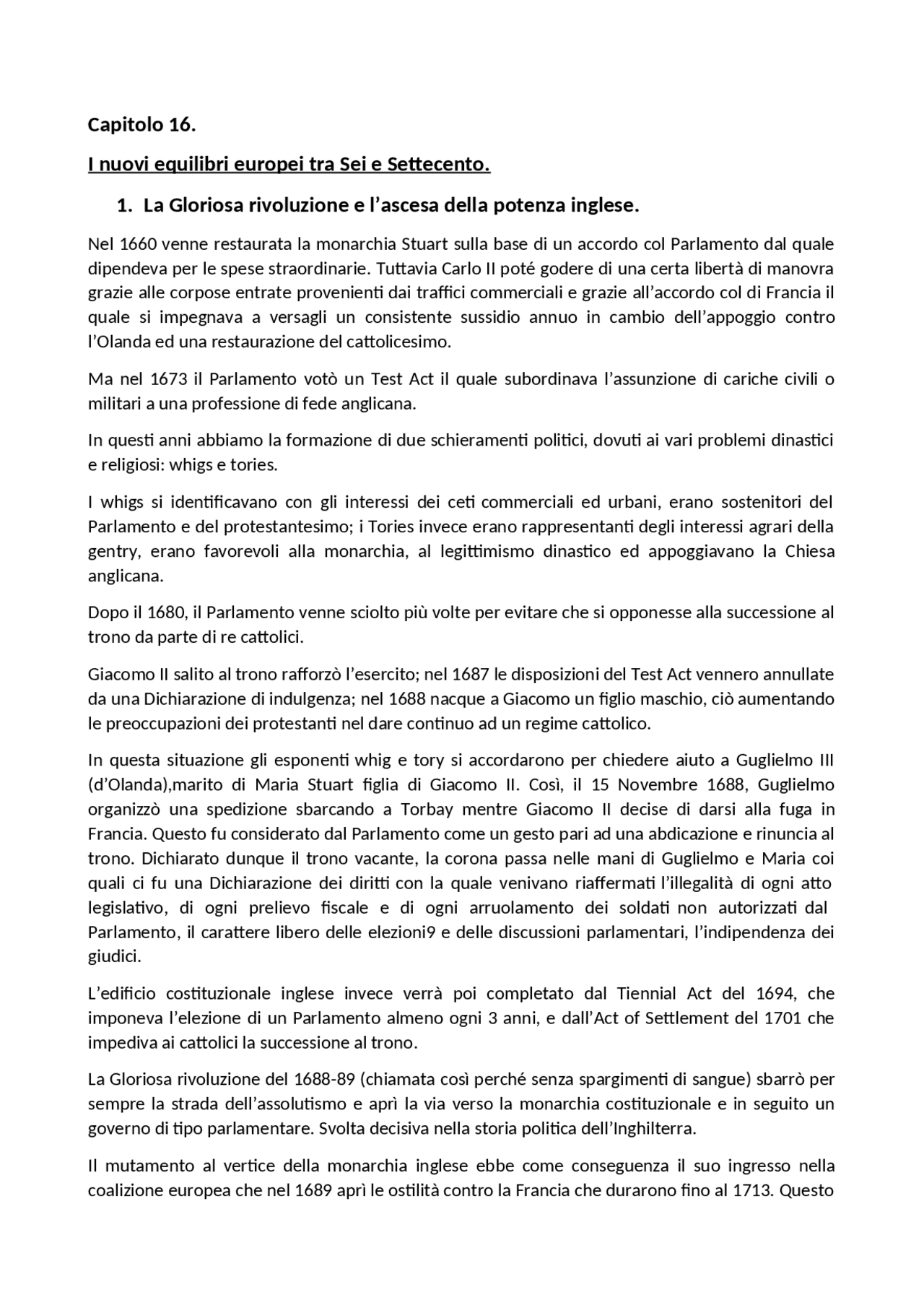 Riassunti Di Storia Moderna Del Manuale Capra Docsity
