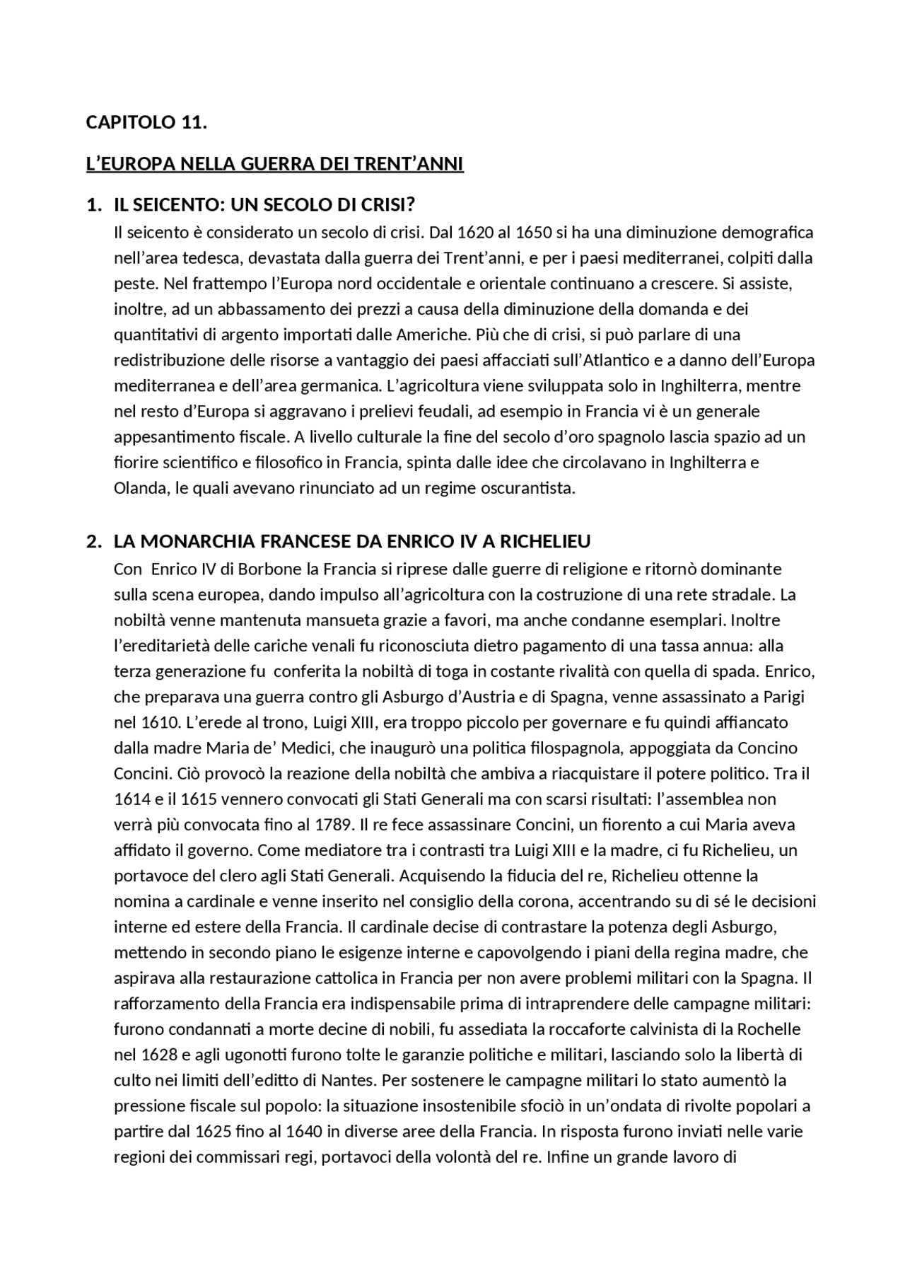 Riassunti Di Storia Moderna Del Manuale Capra Docsity