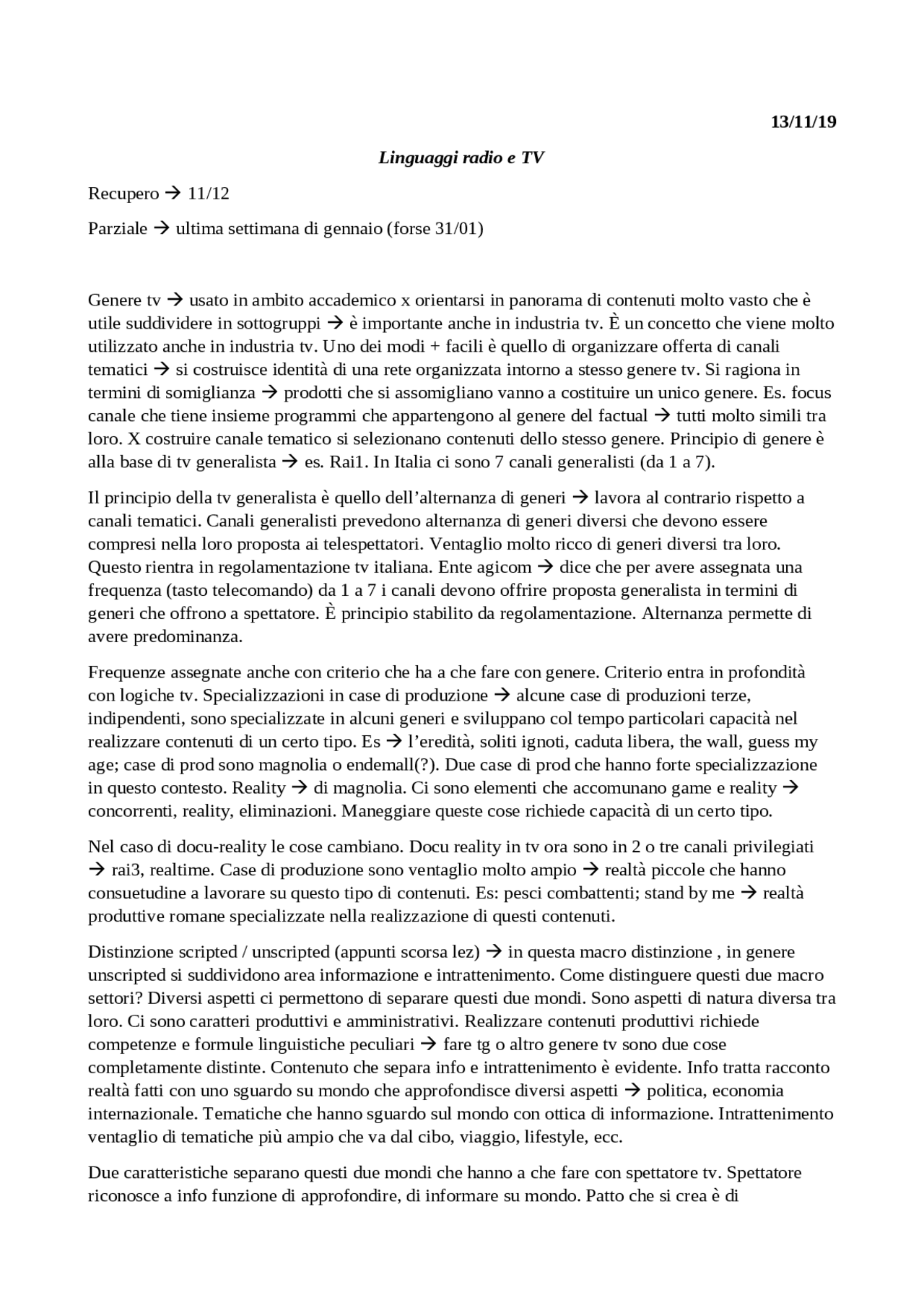 Linguaggi Radio E Tv Docsity