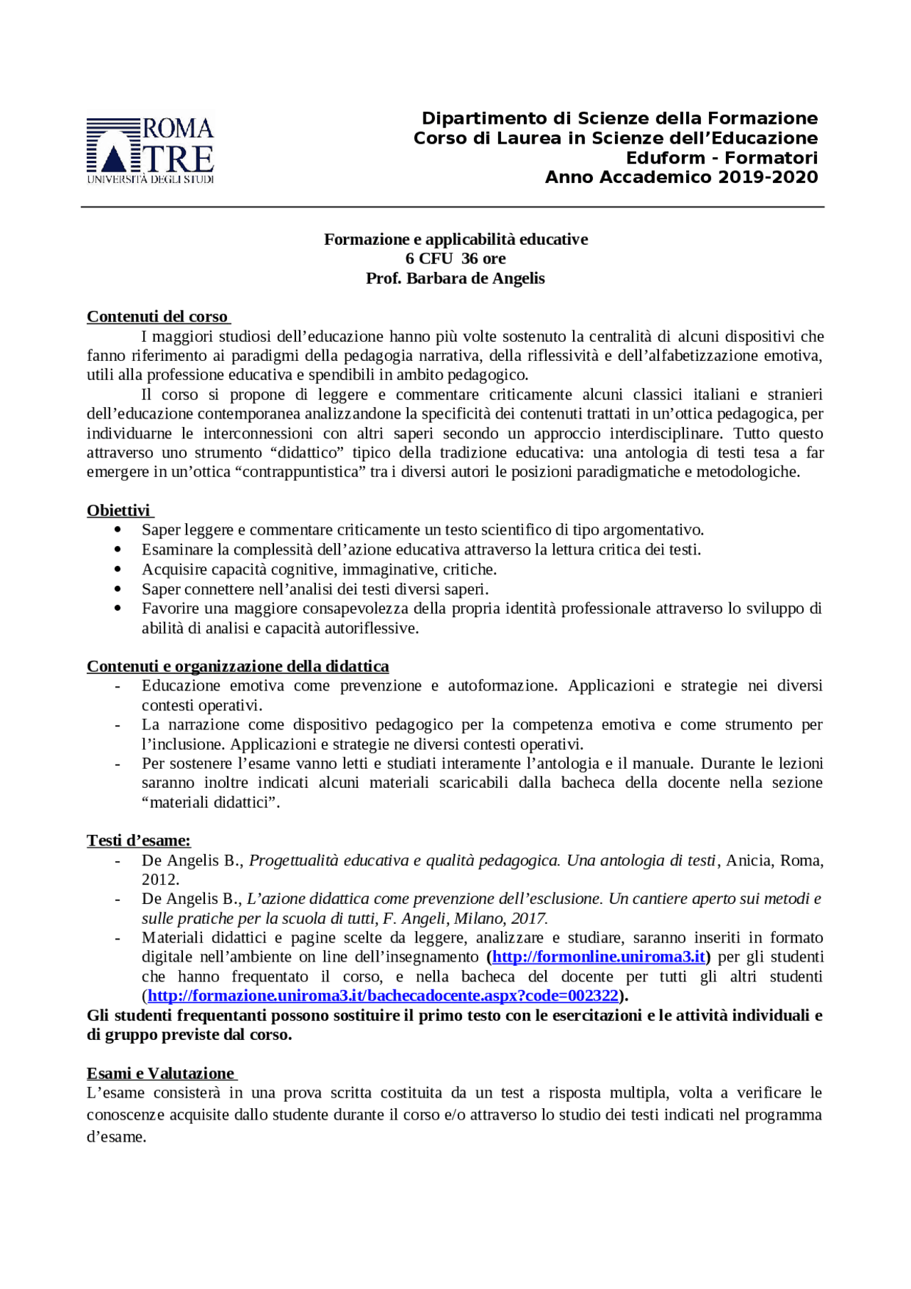 Scienze Della Formazione Docsity