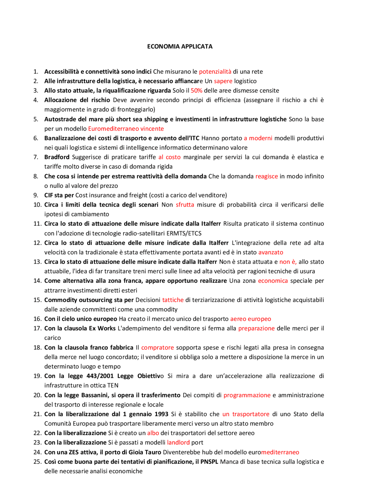 Economia Applicata Test Pegaso Autovalutazioni Domanderisposte