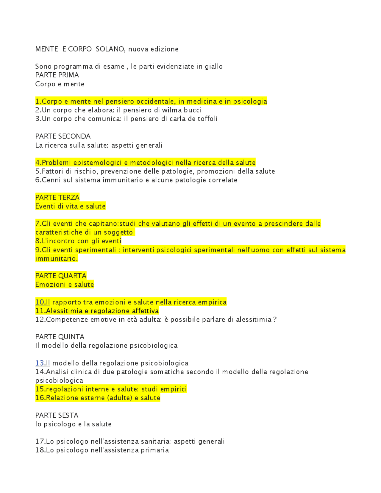 Tra Mente E Corpo Ciceri Docsity