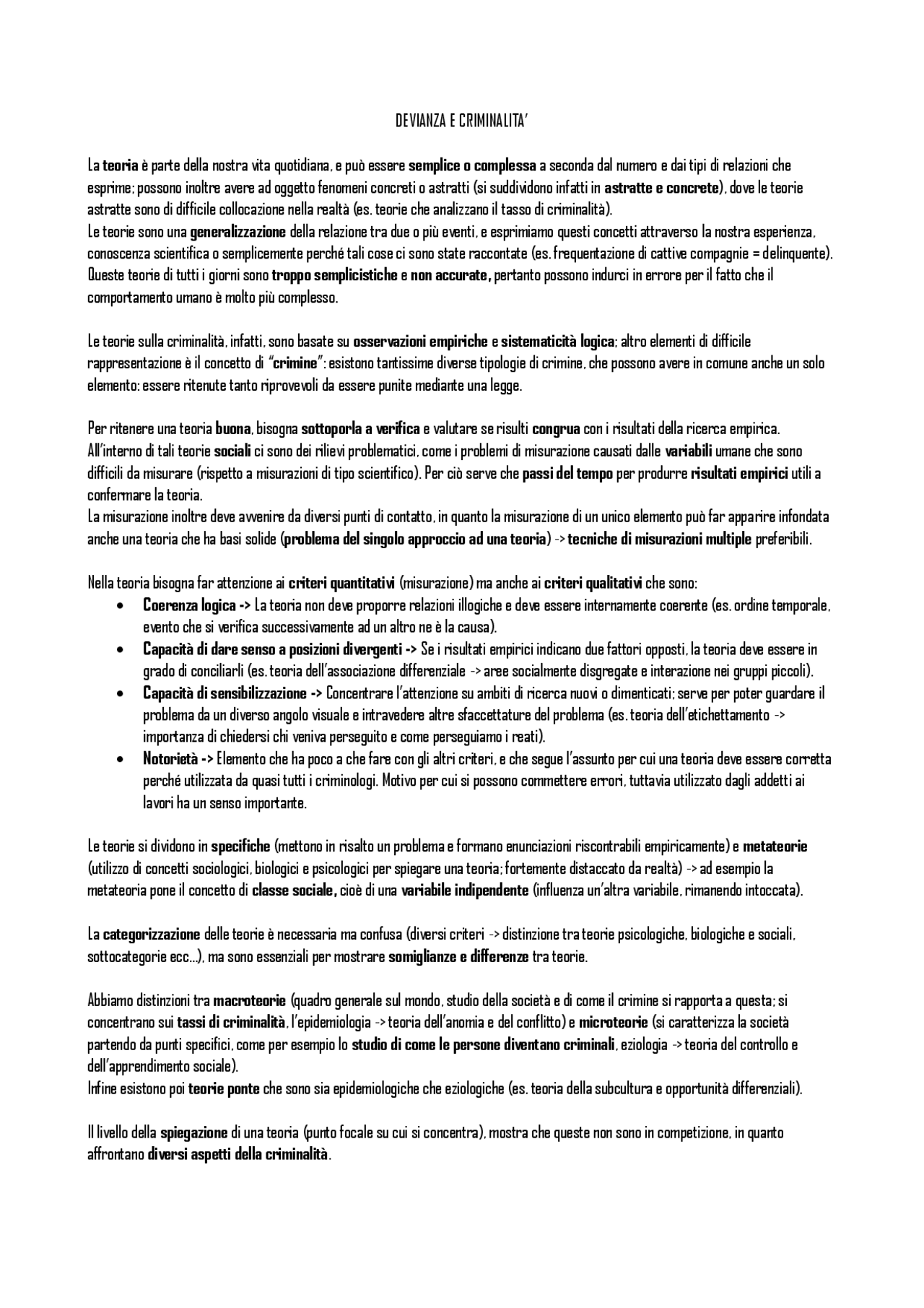 Devianza E Criminalità Williams E Mcshane Docsity