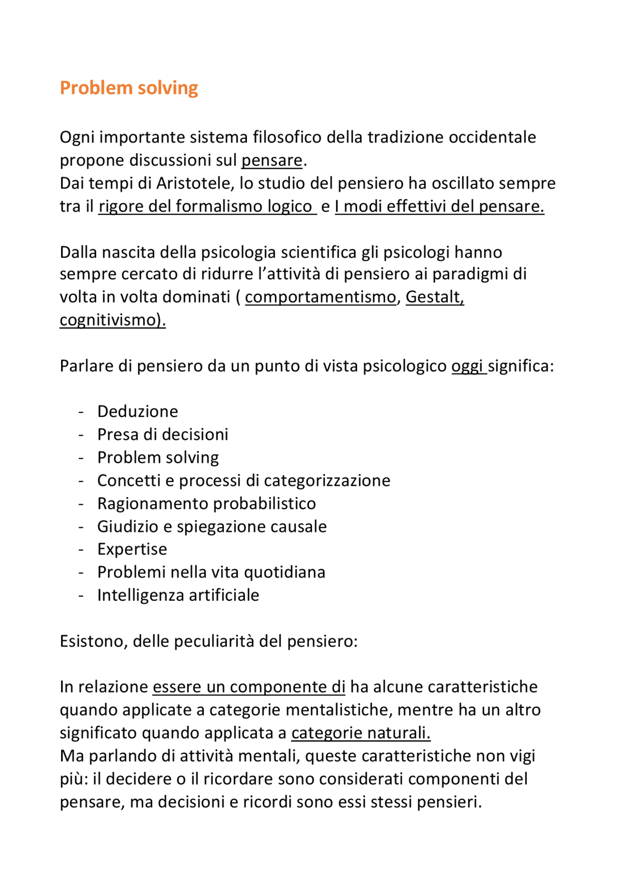 Riassunto Teoria E Metodi Del Problem Solving Docsity