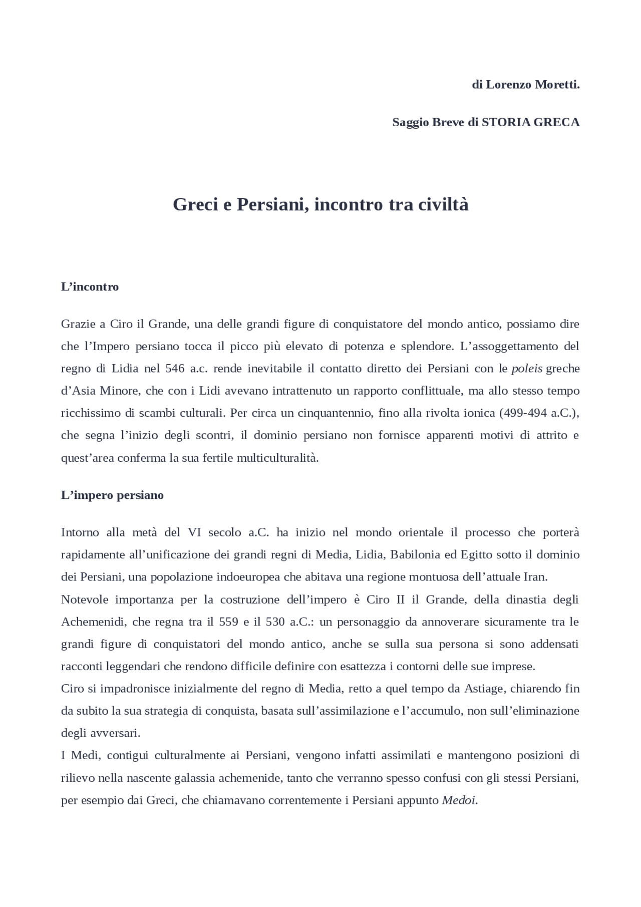 Riassunto Di Storia Greca Docsity