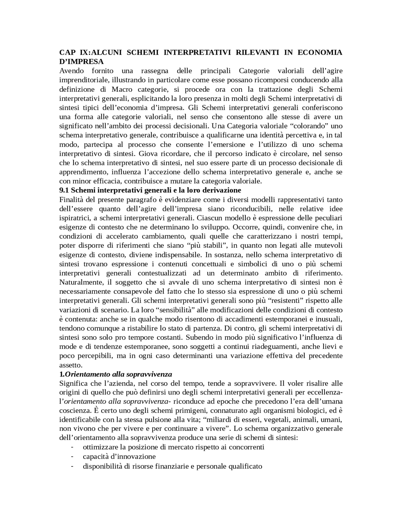 Riassunto Capitolo 9 Management Barilesancetta Docsity