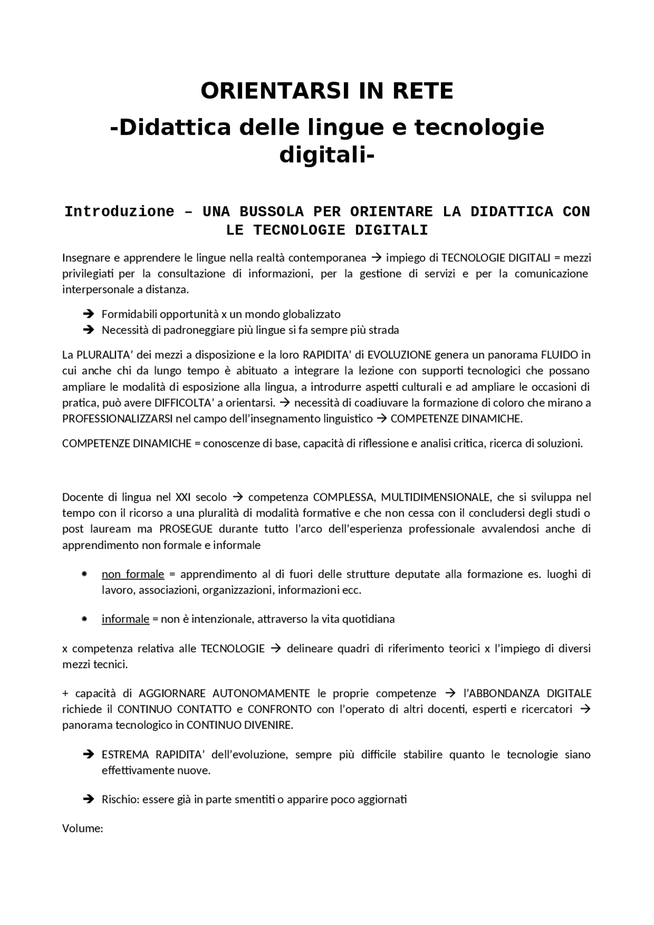Riassunto Orientarsi In Rete Docsity
