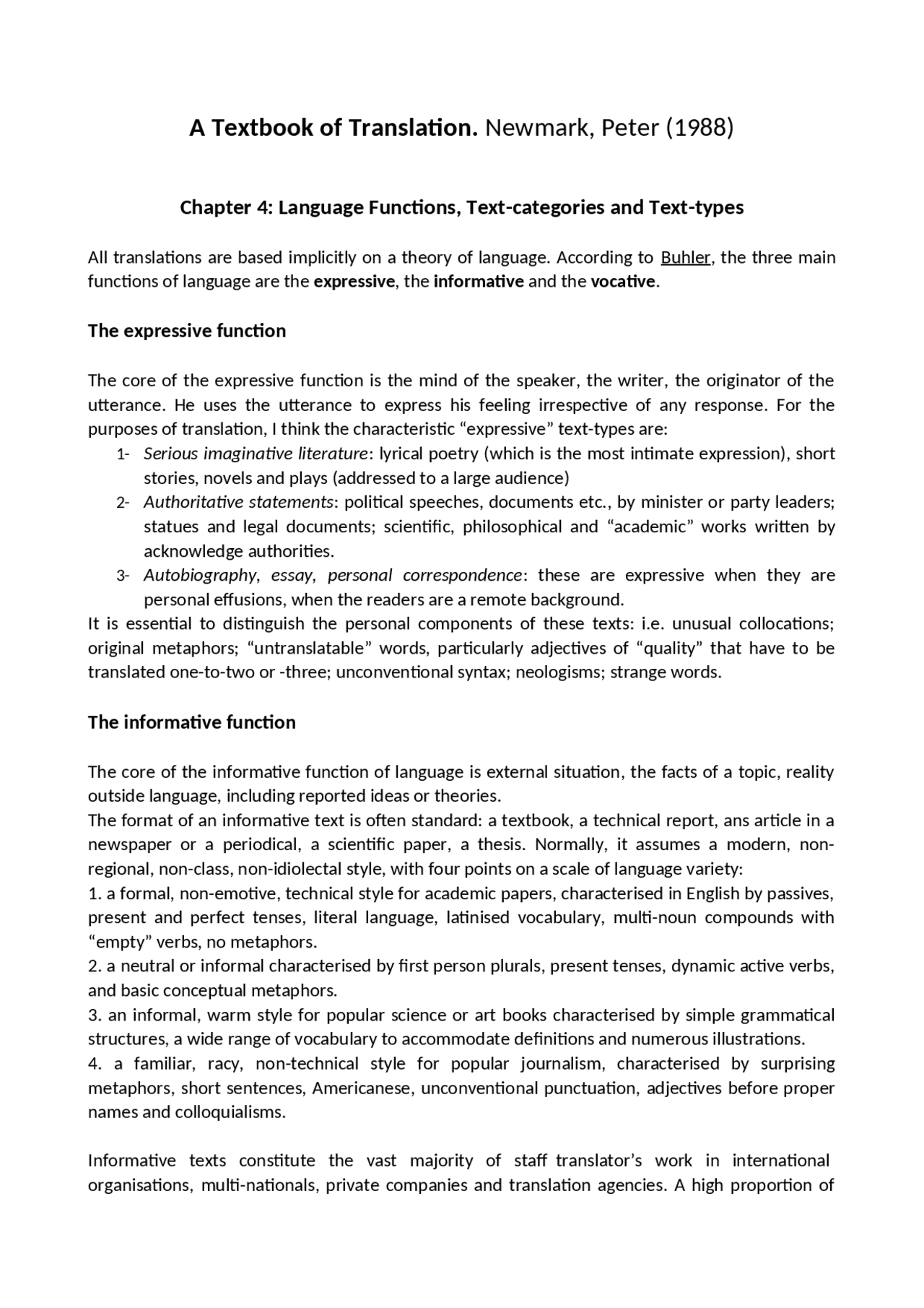 Riassunto A Textbook Of Translation Docsity