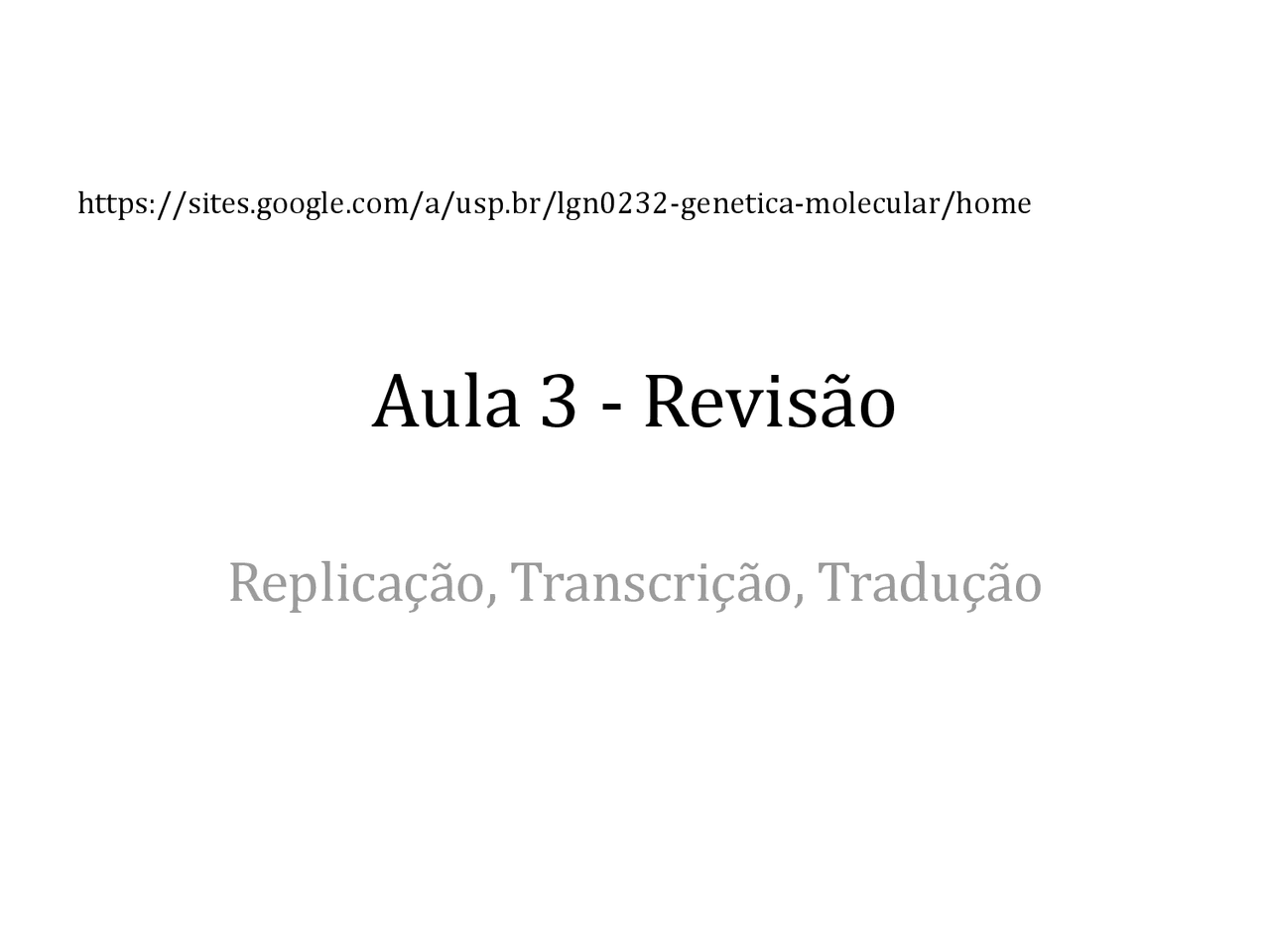 Biologia Molecular Básica Slidess Slides Genética Docsity