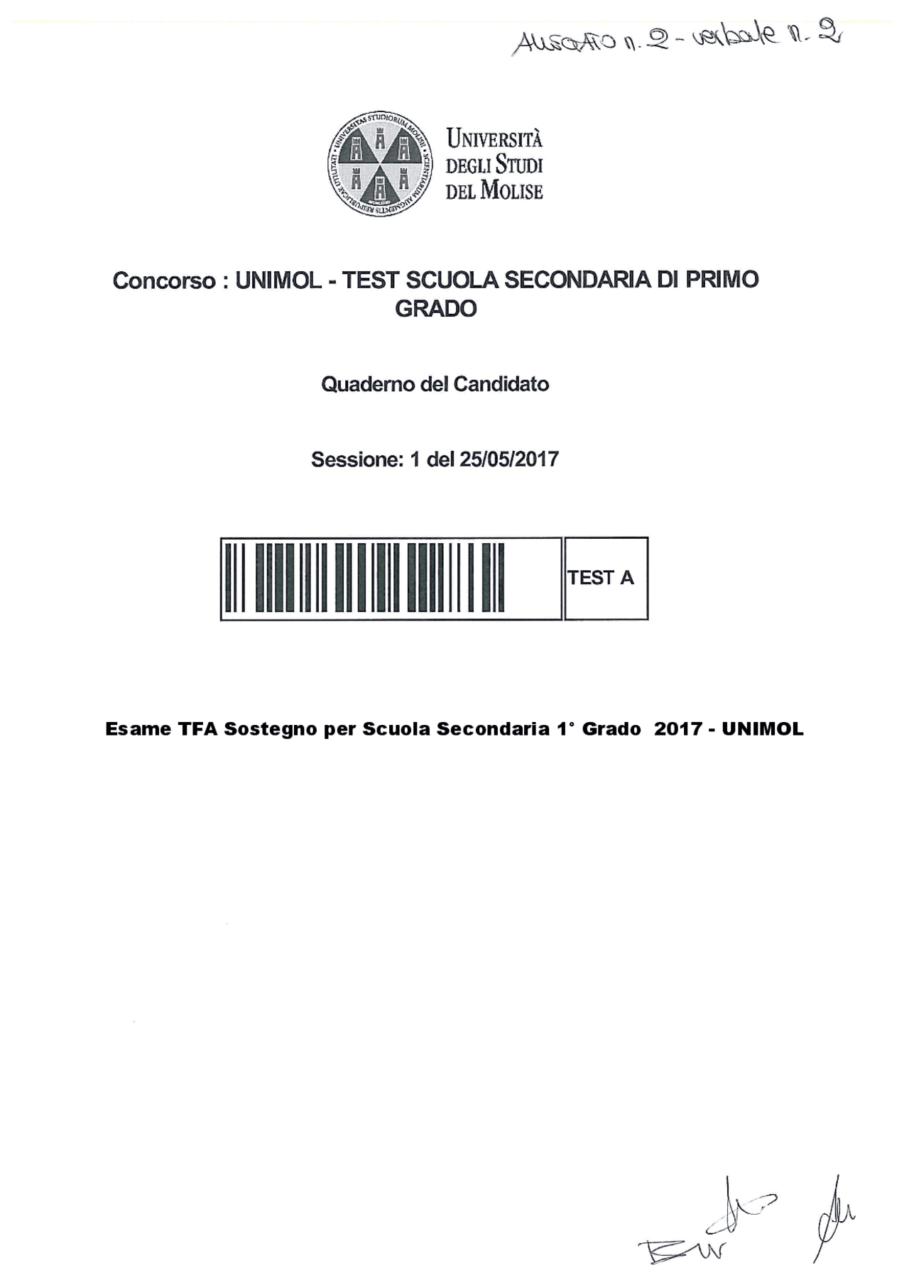 Esame Tfa Sostegno Per Scuola Secondaria 1° Grado 2017 Unimol Docsity