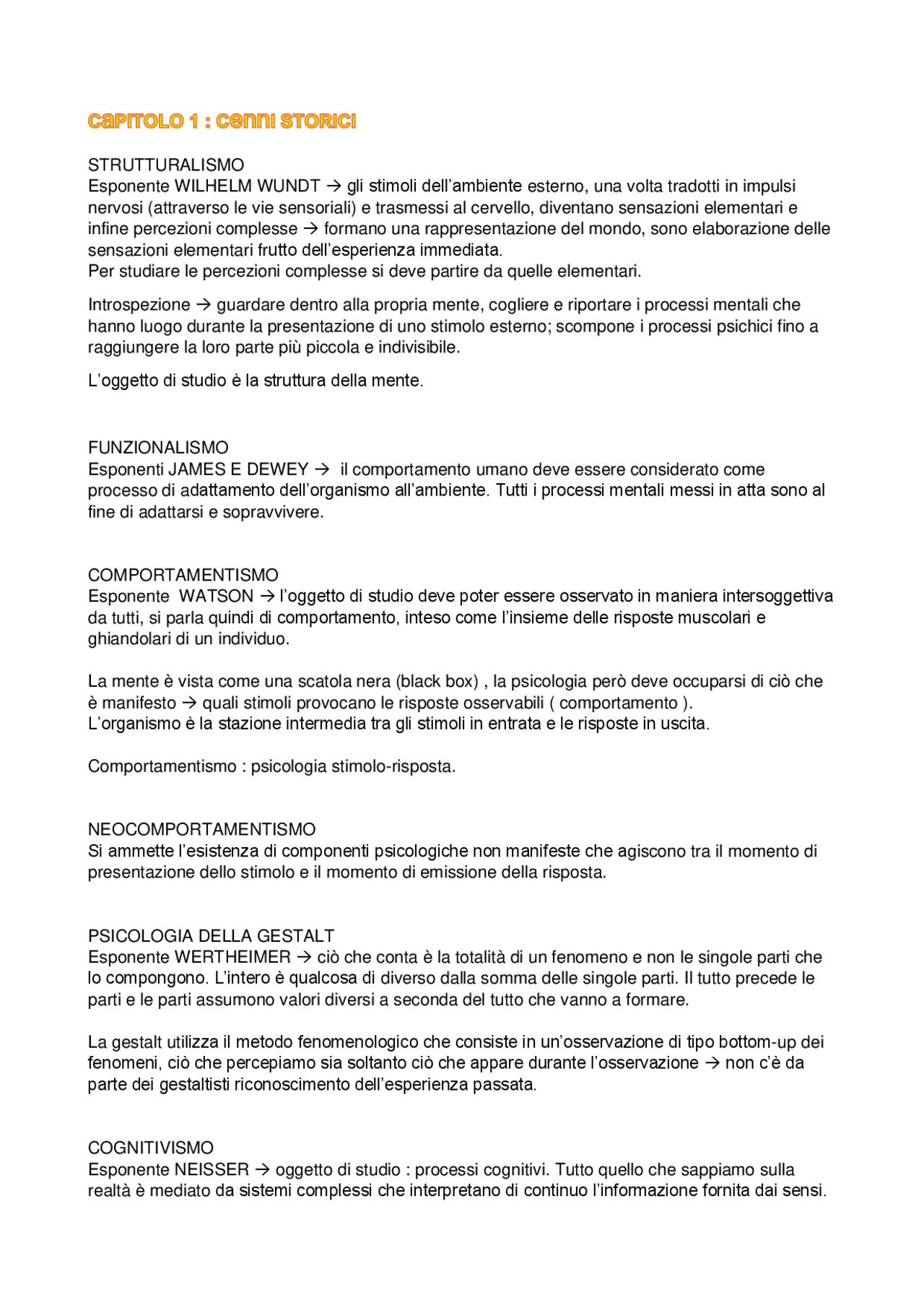 Psicologia Processi Cognitivi Teoria E Applicazioni Docsity