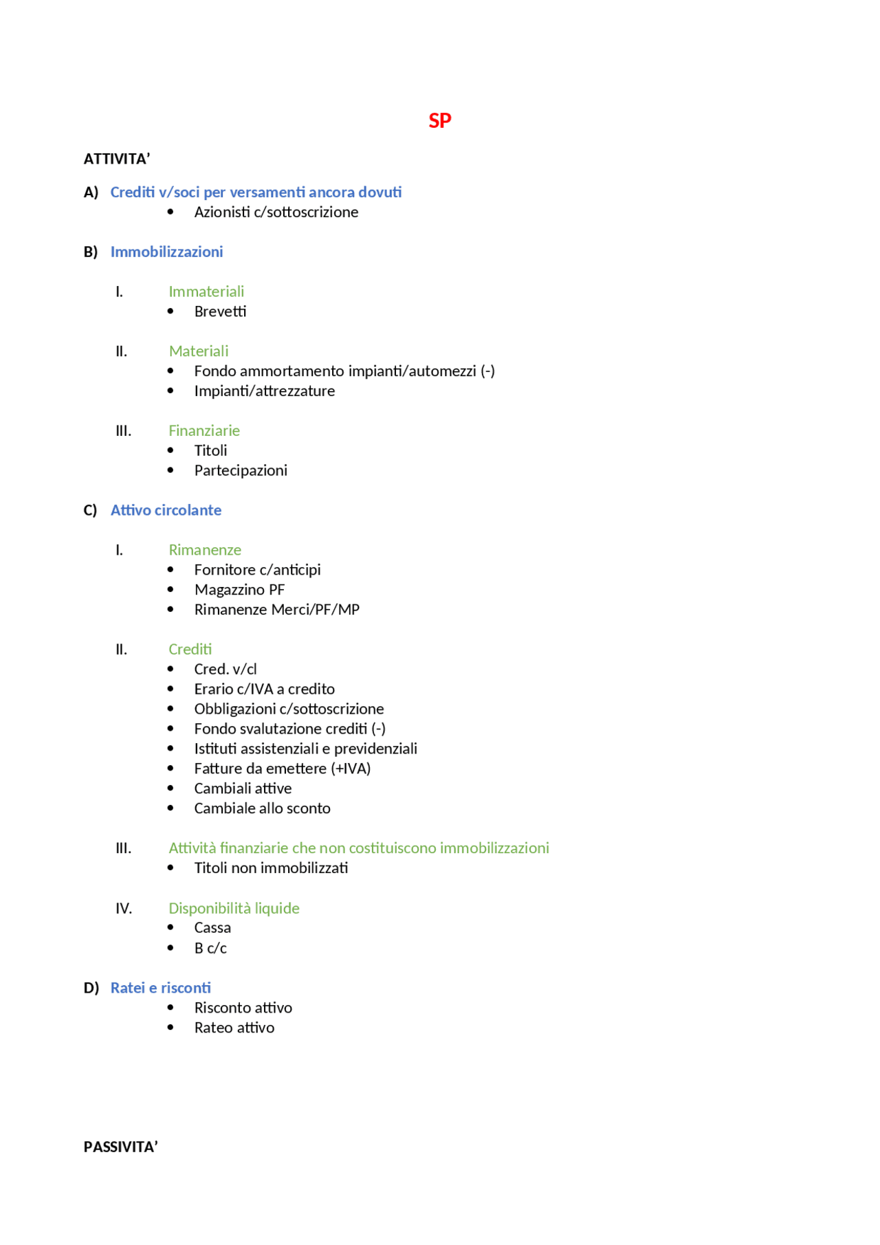 Classificazione Voci Bilancio Metodologie Docsity
