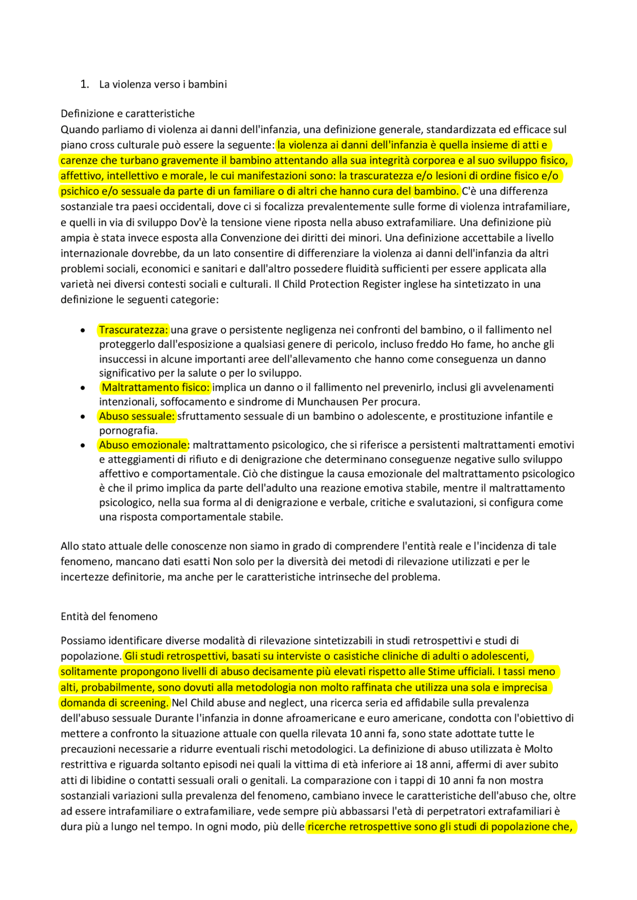 Il Bambino Maltrattato Docsity