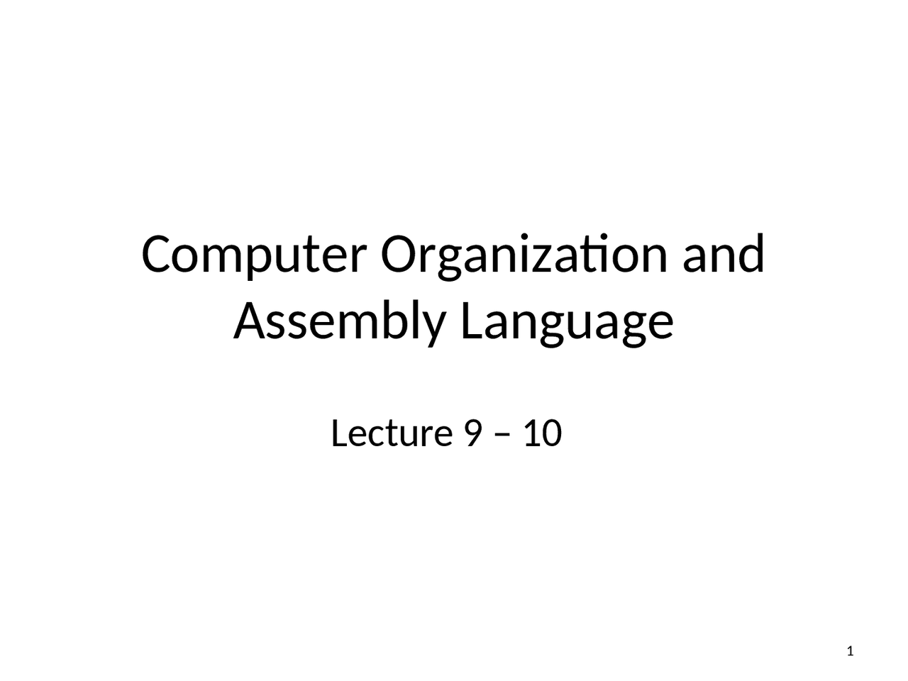 Assembly language lecture 1 | Lecture notes Assembly Language ...