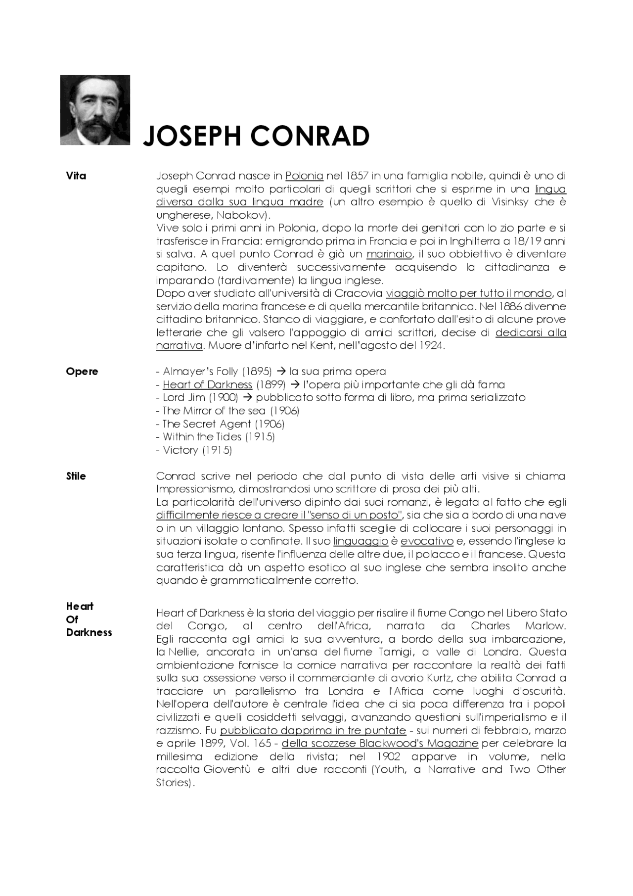 Scheda Riassuntiva Conrad Ford E Fitgerald Docsity