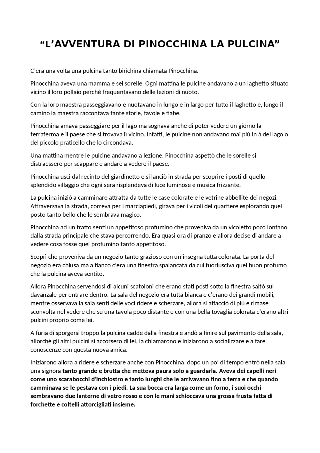 Lavori Sulla Storia Di Pinocchio Docsity
