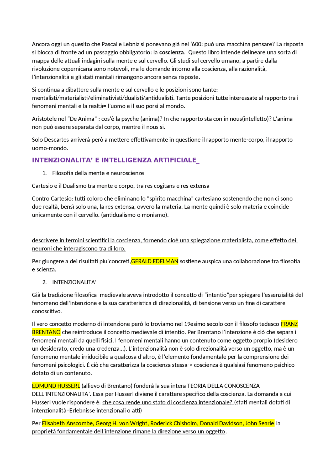 Cervelli che parlano - Docsity