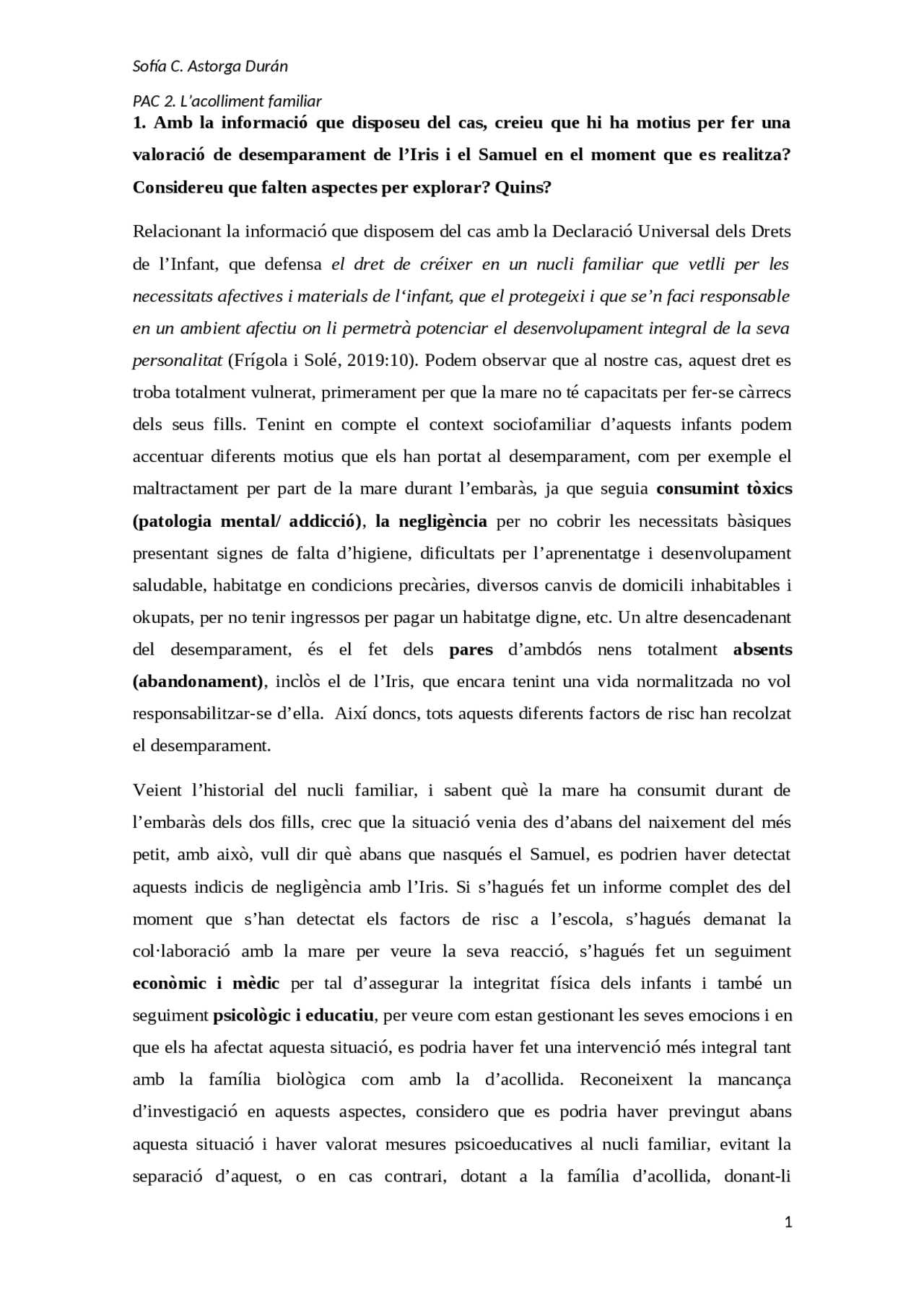 Pac 2 Adopció I Acolliment Docsity